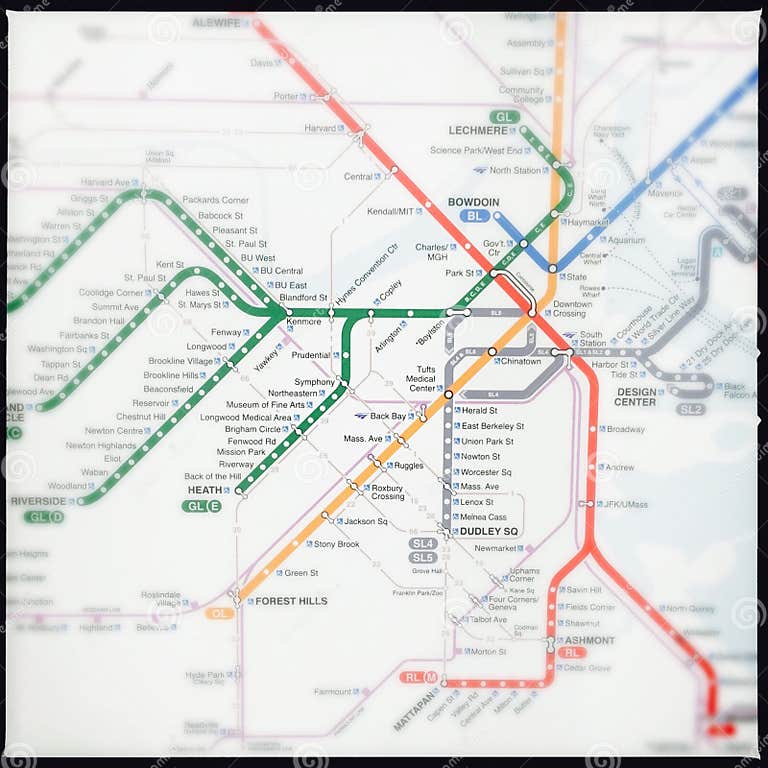 Boston subway map editorial stock image. Image of rail - 77299469
