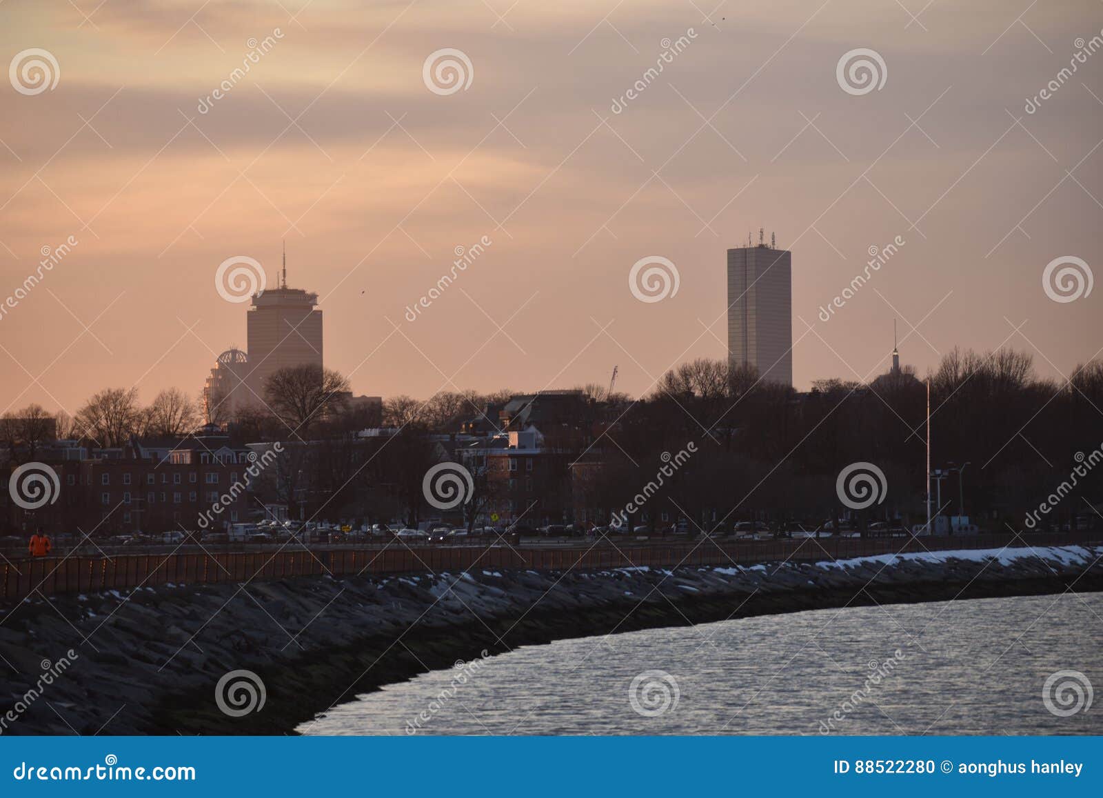 Boston Sunset Castle Island Sothie Editorial Image - Image of tall ...