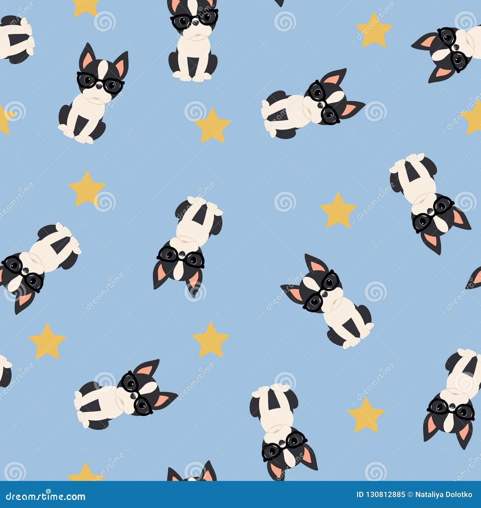 Boston Terrier Seamless Vector Pattern/wallpaper. Stock Vector ...