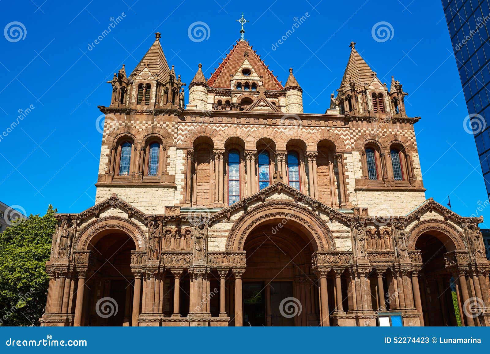 Boston Trinity Church at Copley Square Stock Image - Image of ...