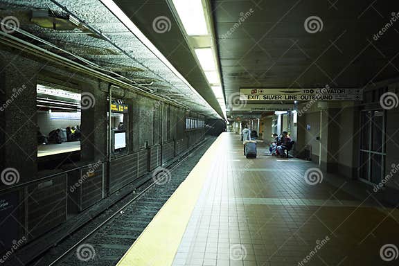Boston underground station editorial stock photo. Image of autumn ...