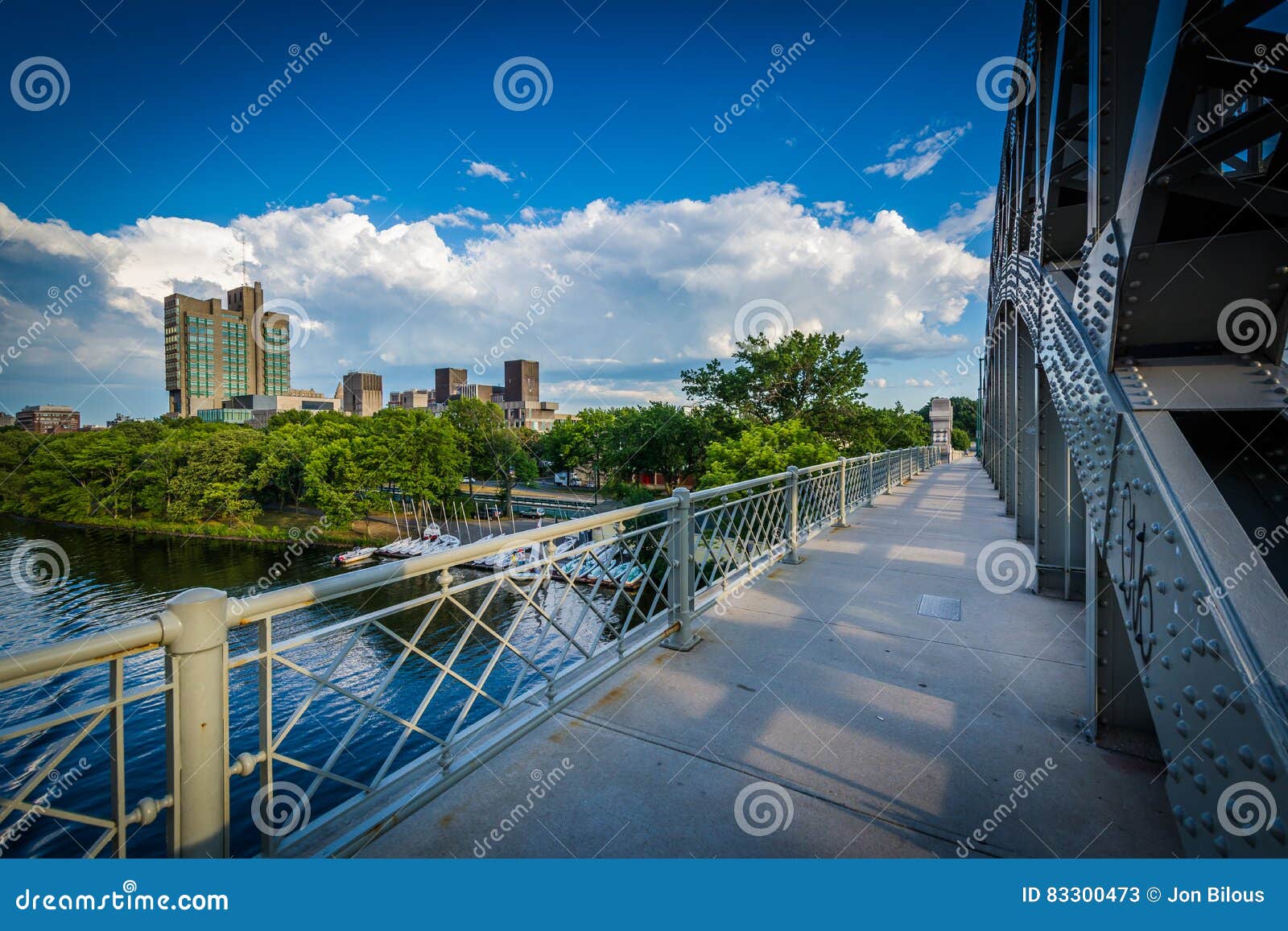 The Boston University Bridge and Charles River at Boston University, in ...
