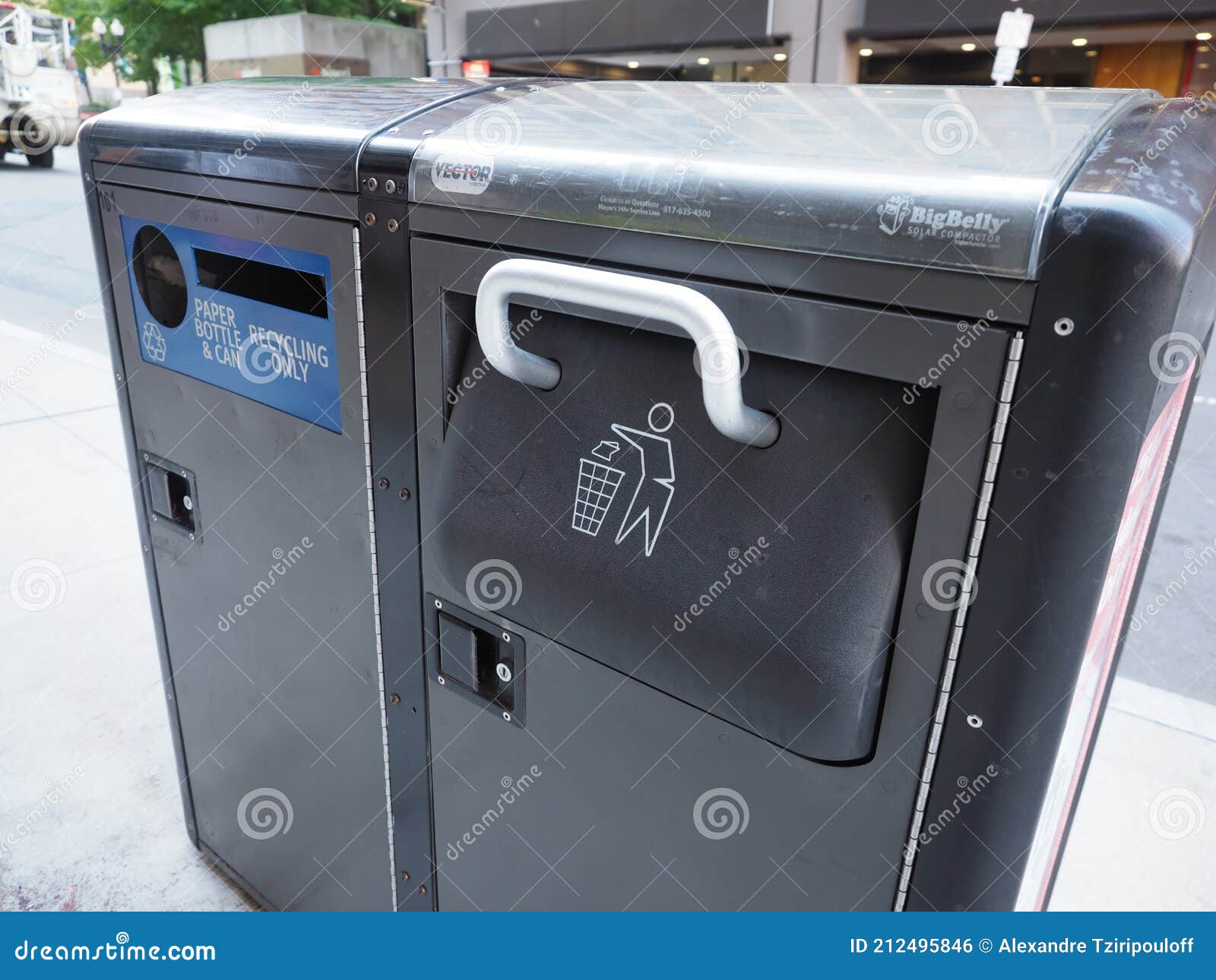 Image of a Garbage Bin in Downtown Boston Editorial Photo - Image of ...