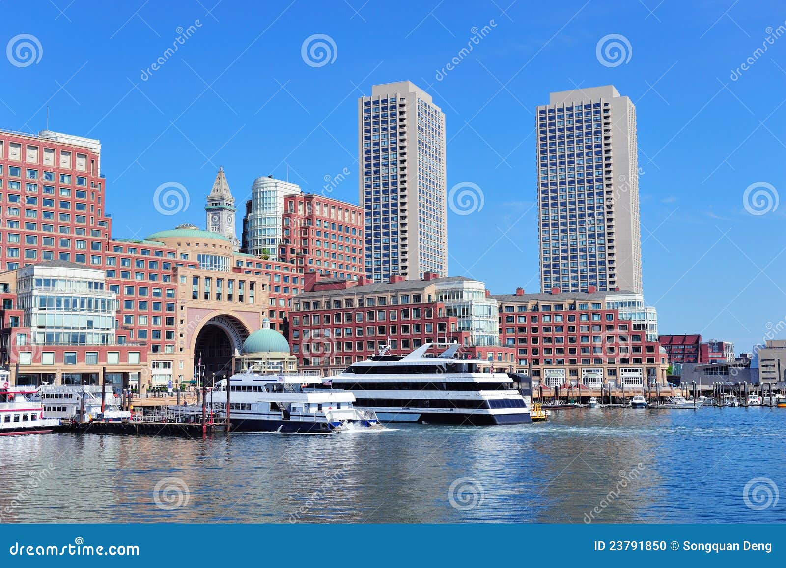 Boston waterfront stock photo. Image of skyline, pier - 23791850