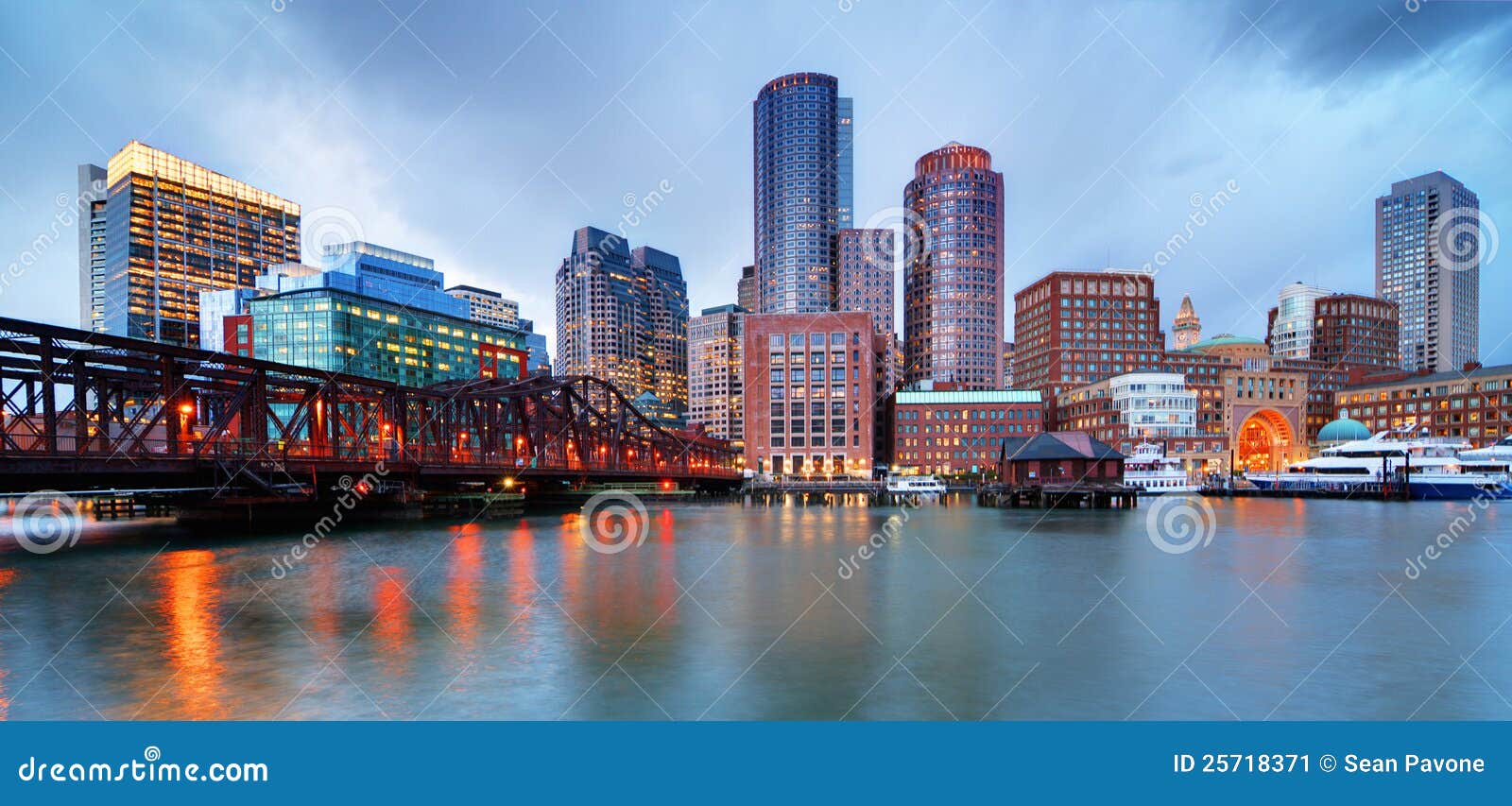 Boston waterfront stock image. Image of towers, pano - 25718371