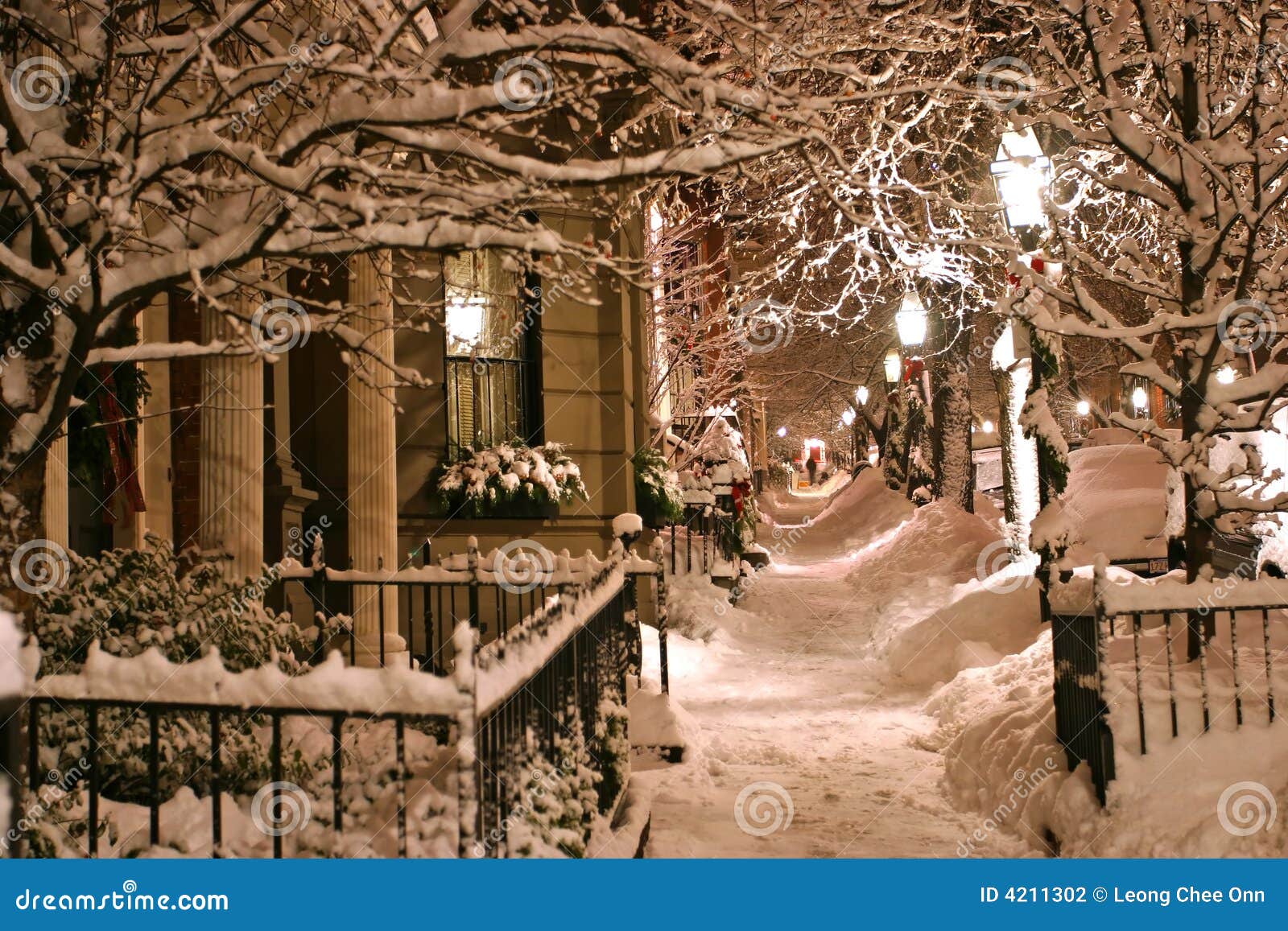 Boston Winter stock photo. Image of snow, light, common - 4211302
