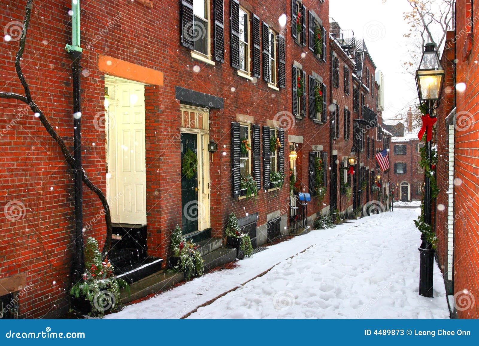 Boston Winter stock image. Image of bostonians, night - 4489873