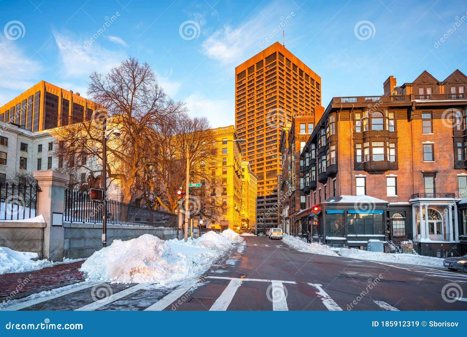Boston at winter stock image. Image of destination, tourism - 185912319