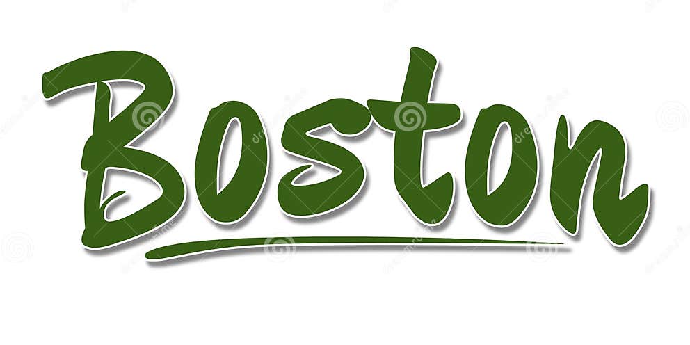 Boston Word Isolated on White Background Stock Illustration ...