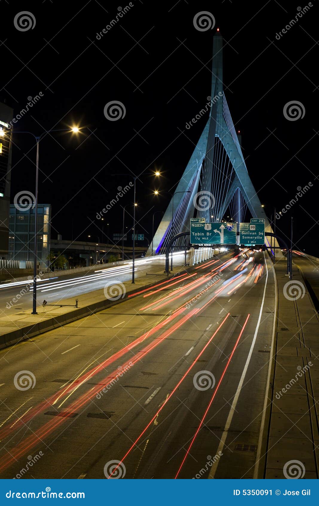 Boston Bridge Night Wallpaper Hd 338 Boston Zakim Bridge Night Stock