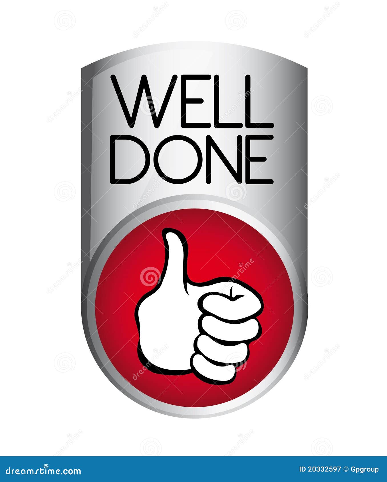 Botón bien hecho ilustración del vector. Ilustración de dedo - 20332597