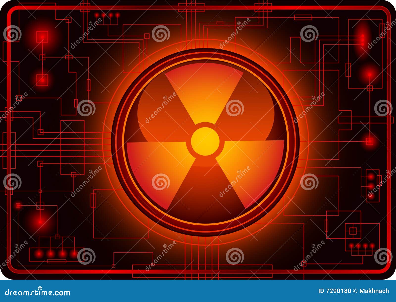 Botón Con La Muestra Nuclear Ilustración del Vector - Ilustración de ...