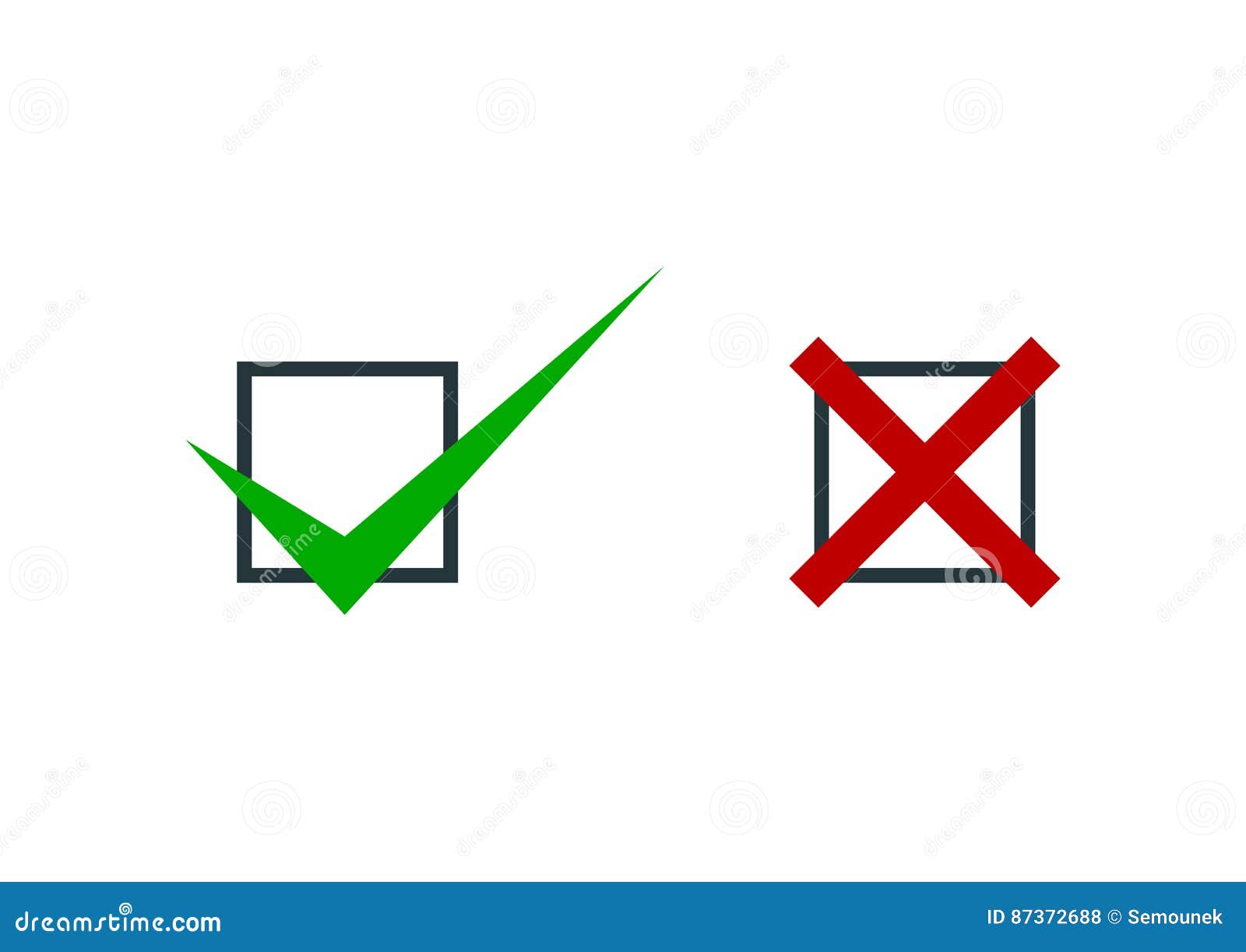 Botón De La Marca De Verificación De Check/no Ilustración del Vector ...