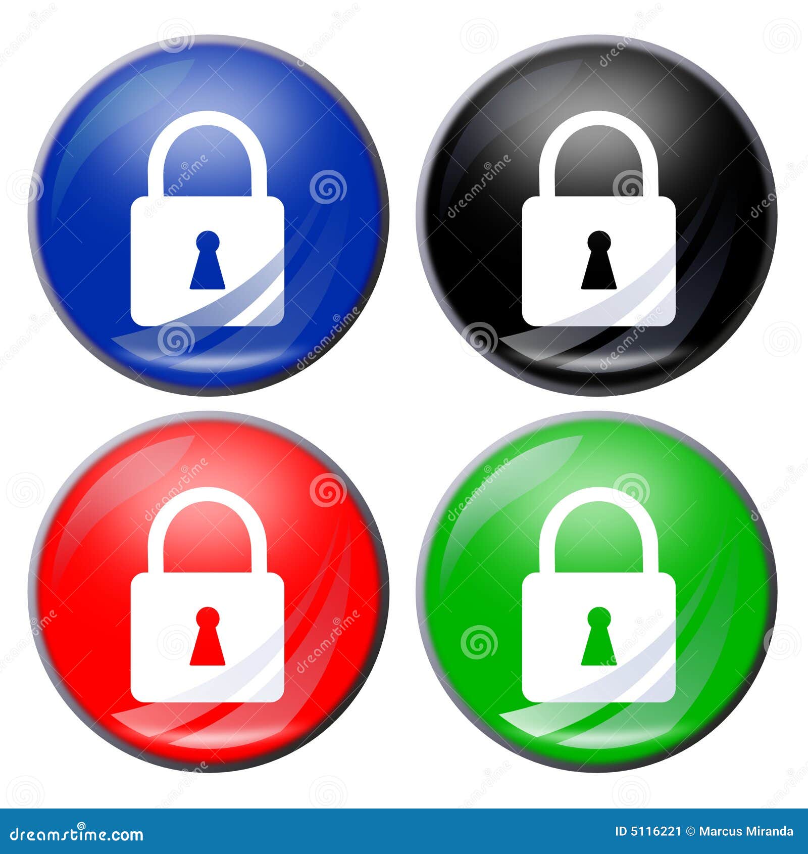 Botón del candado stock de ilustración. Ilustración de rojo - 5116221