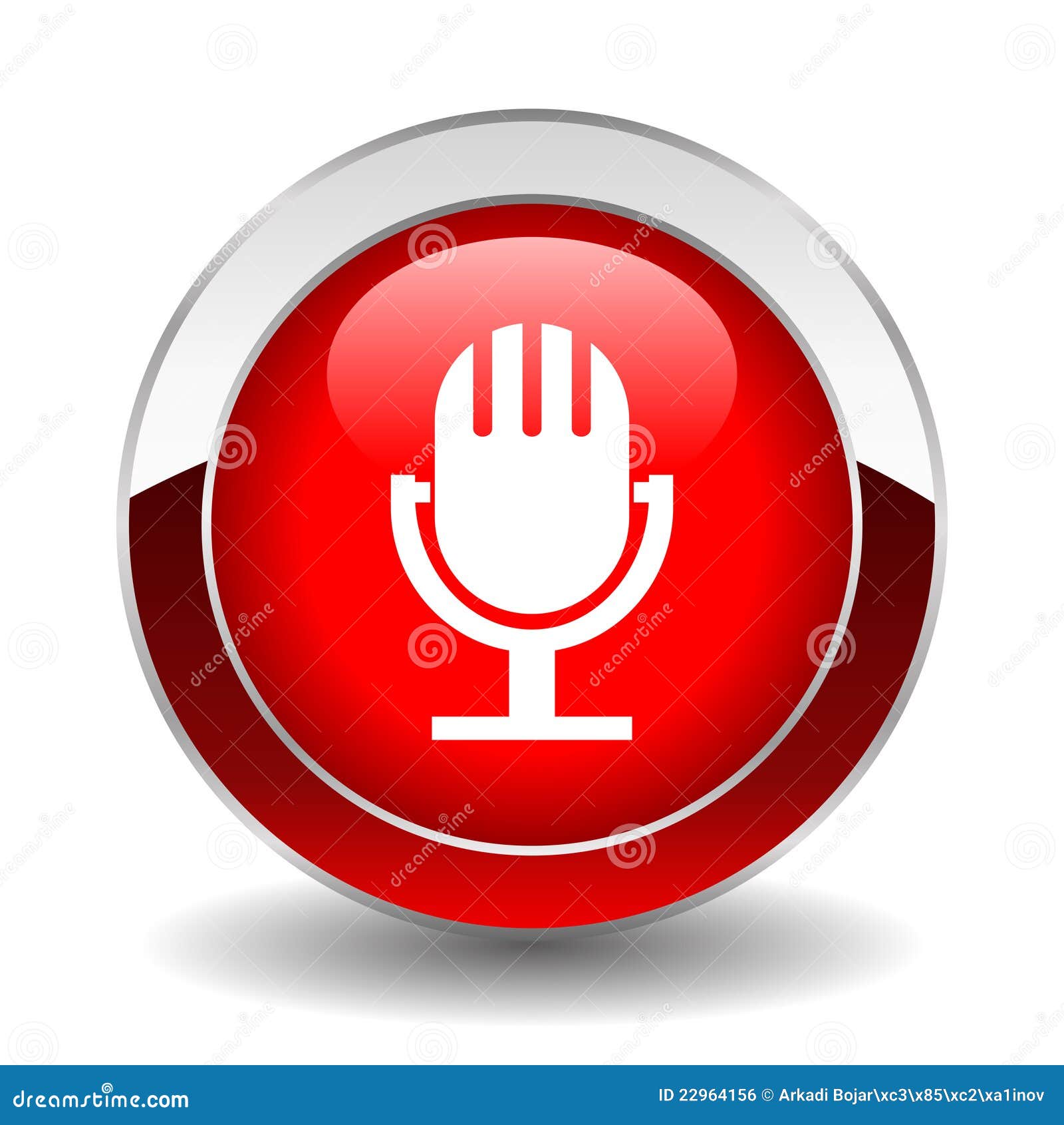 Botón del micrófono ilustración del vector. Ilustración de arte - 22964156