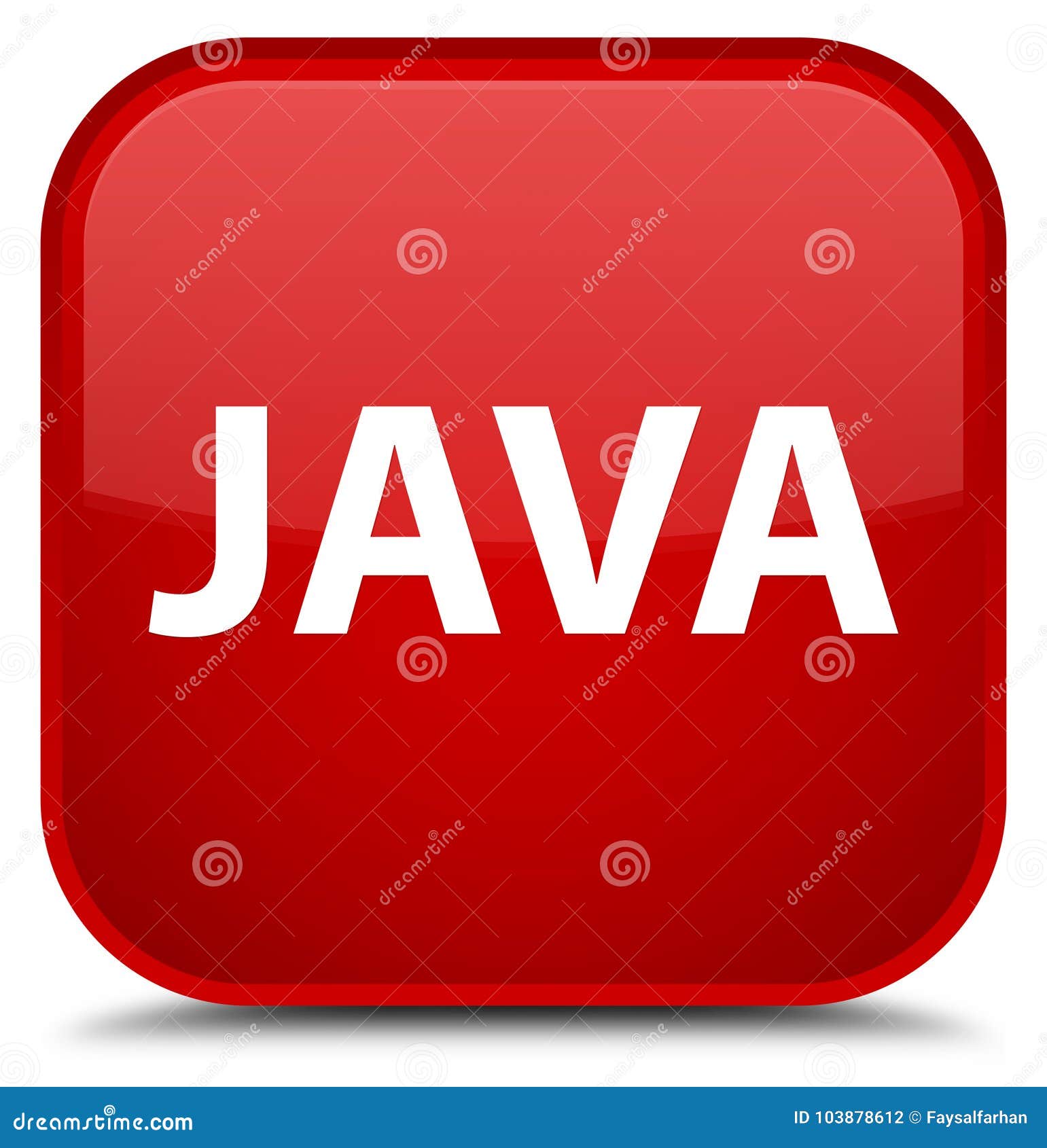 Botón Especial Del Cuadrado Rojo De Java Stock de ilustración ...