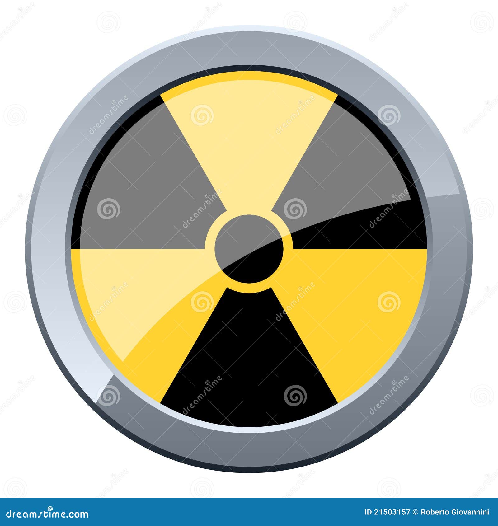 Botón Nuclear Negro Y Amarillo Ilustración del Vector - Ilustración de ...