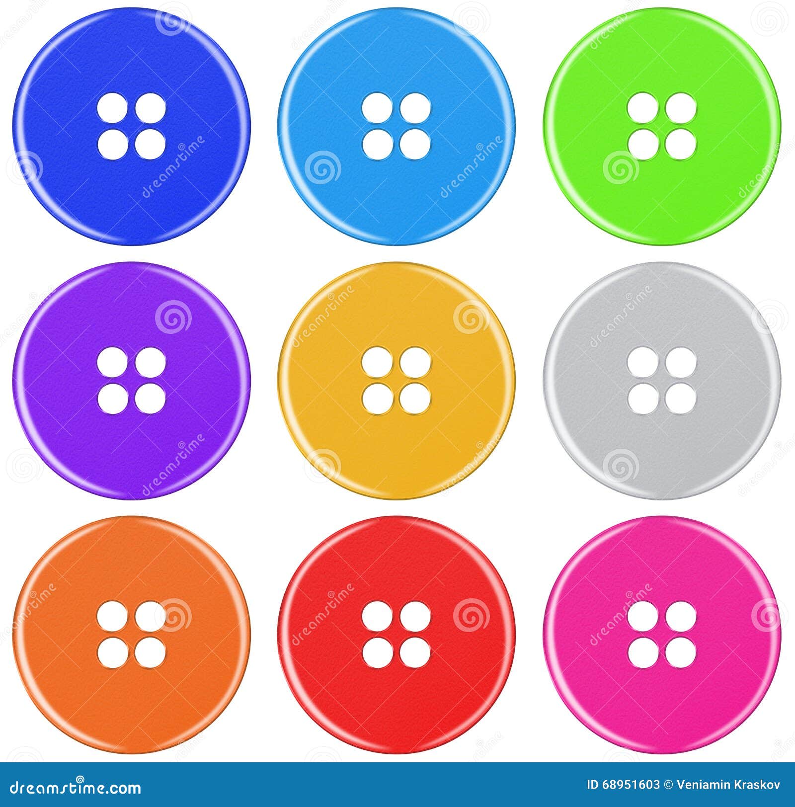 Botón Plástico Aislado - Colorido Stock de ilustración - Ilustración de ...