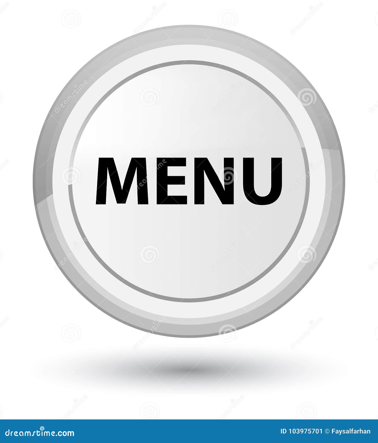 Botón Redondo Blanco Primero Del Menú Stock de ilustración ...