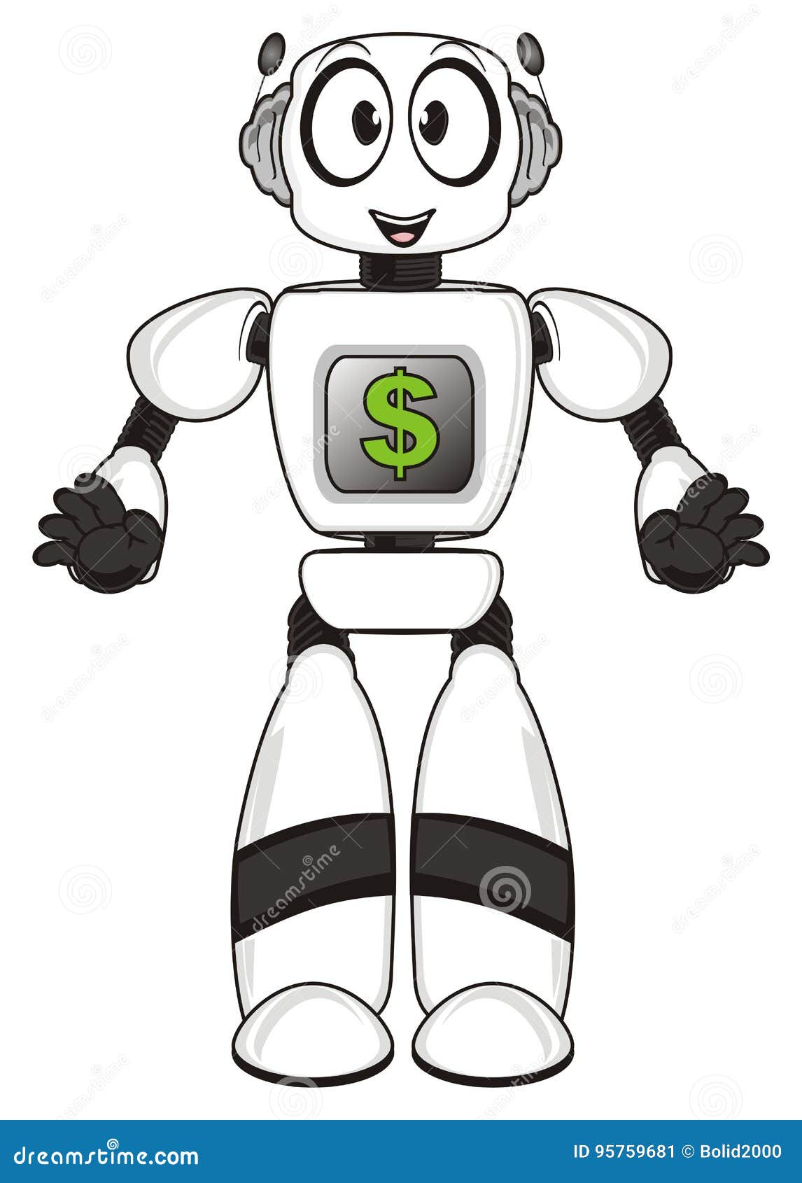 Bot and green sign stock illustration. Illustration of dollar - 95759681