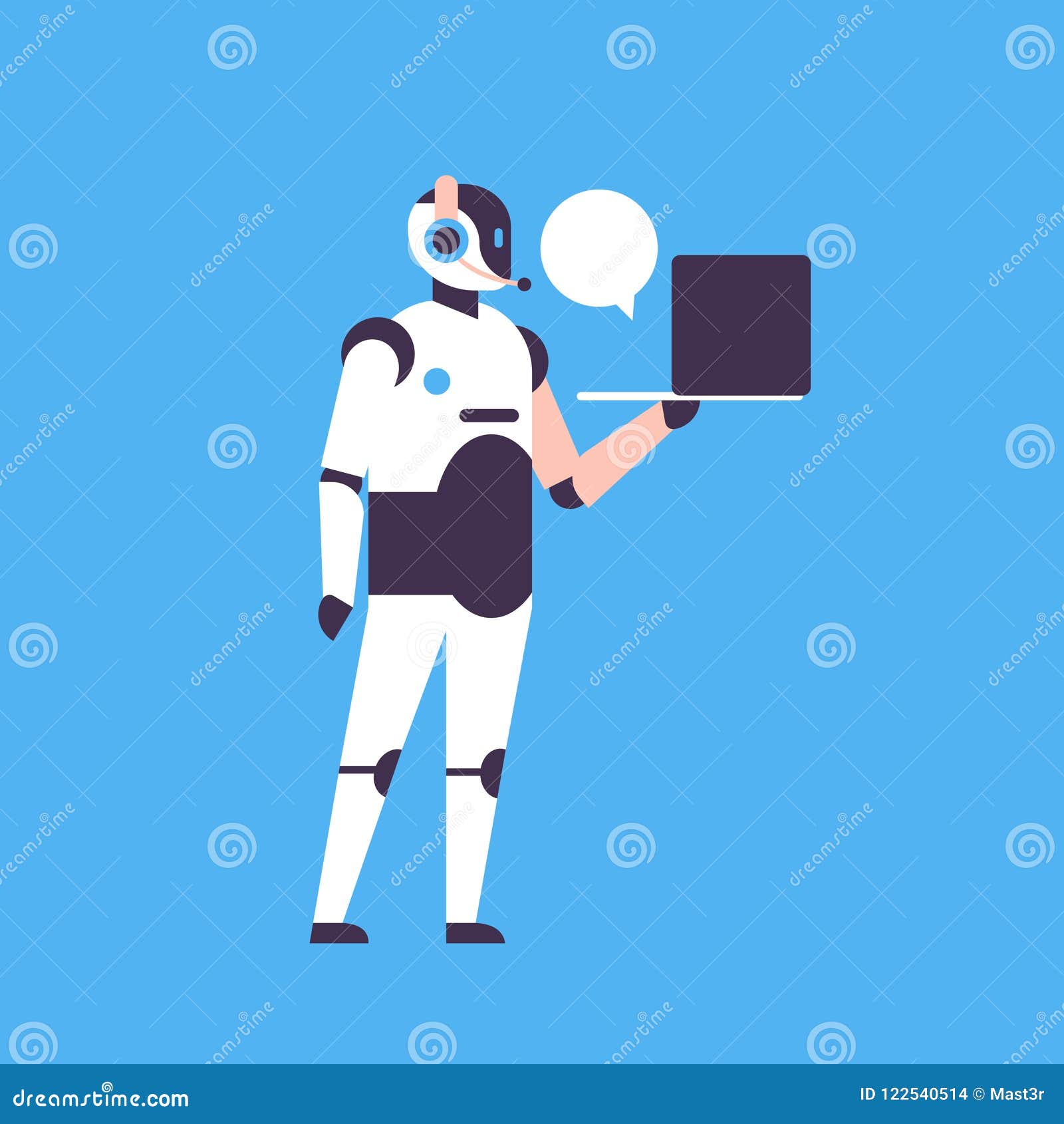 Bot Helper Chatbot Laptop Personal Assistant Chat Bubble Communication ...