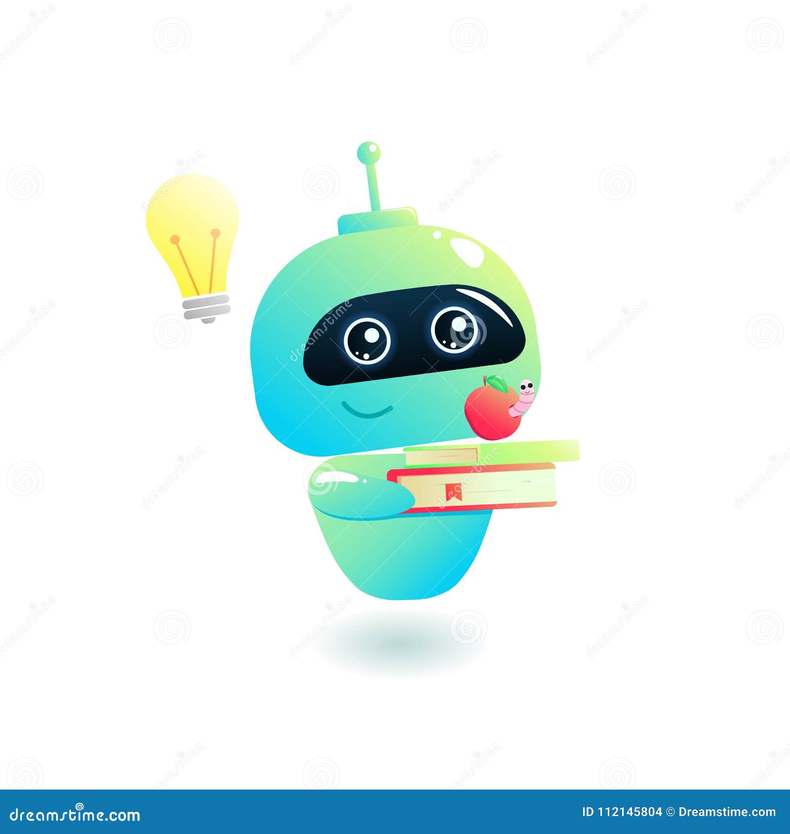 Bot is Learning. Study Chatbot with Book Stock Vector - Illustration of ...