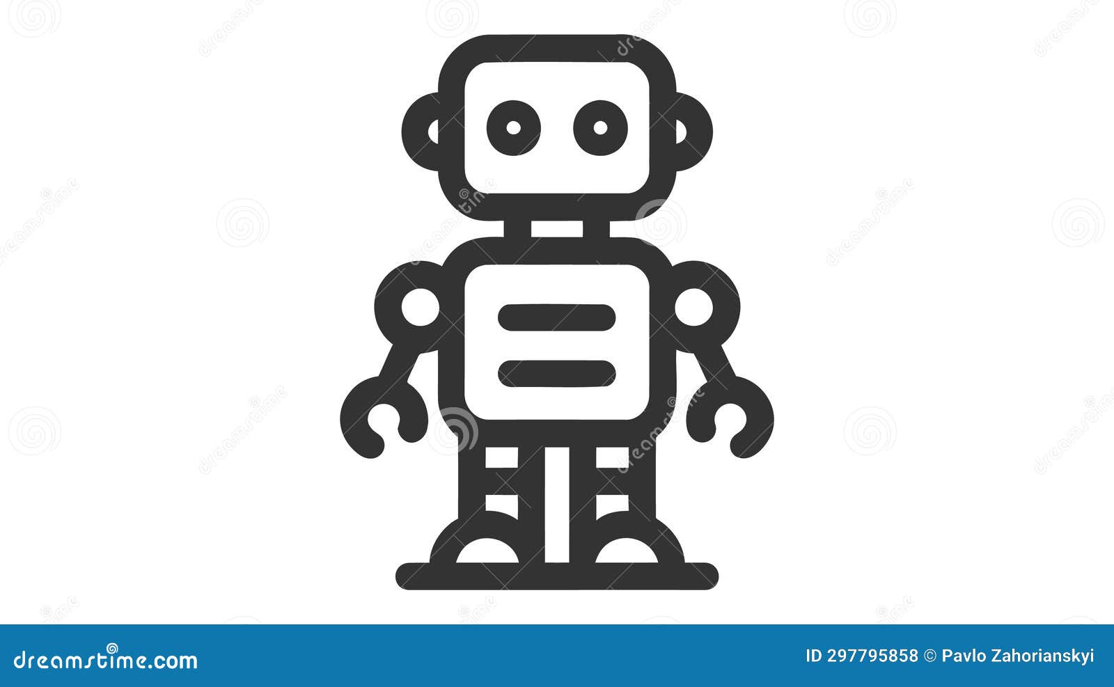 Bot Line Icon. Vector Symbol in Trendy Flat Style on White Background ...