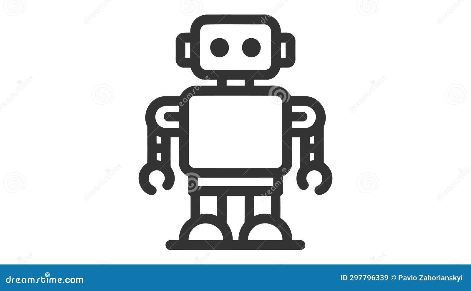 Bot Line Icon. Vector Symbol in Trendy Flat Style on White Background ...