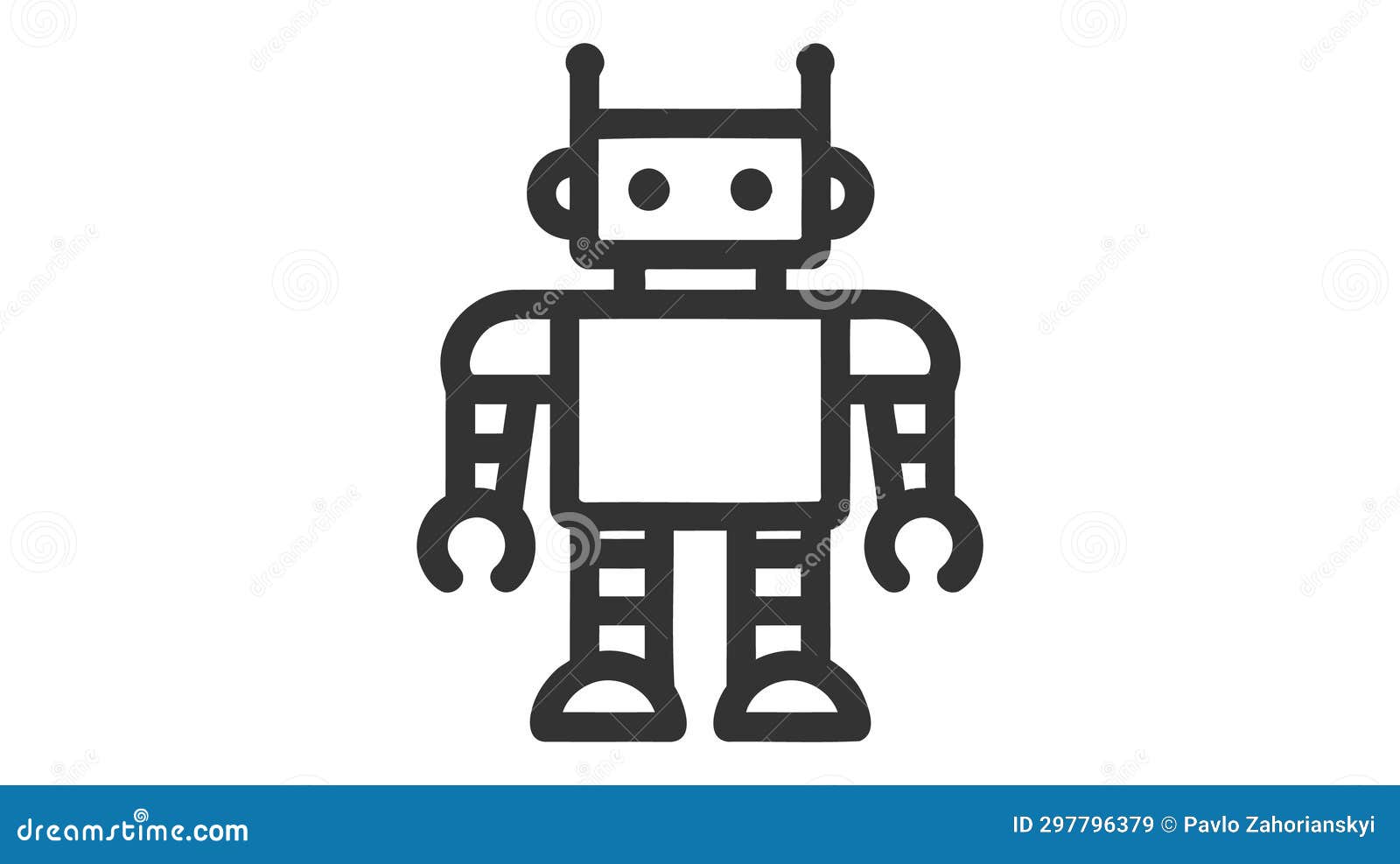 Bot Line Icon. Vector Symbol in Trendy Flat Style on White Background ...
