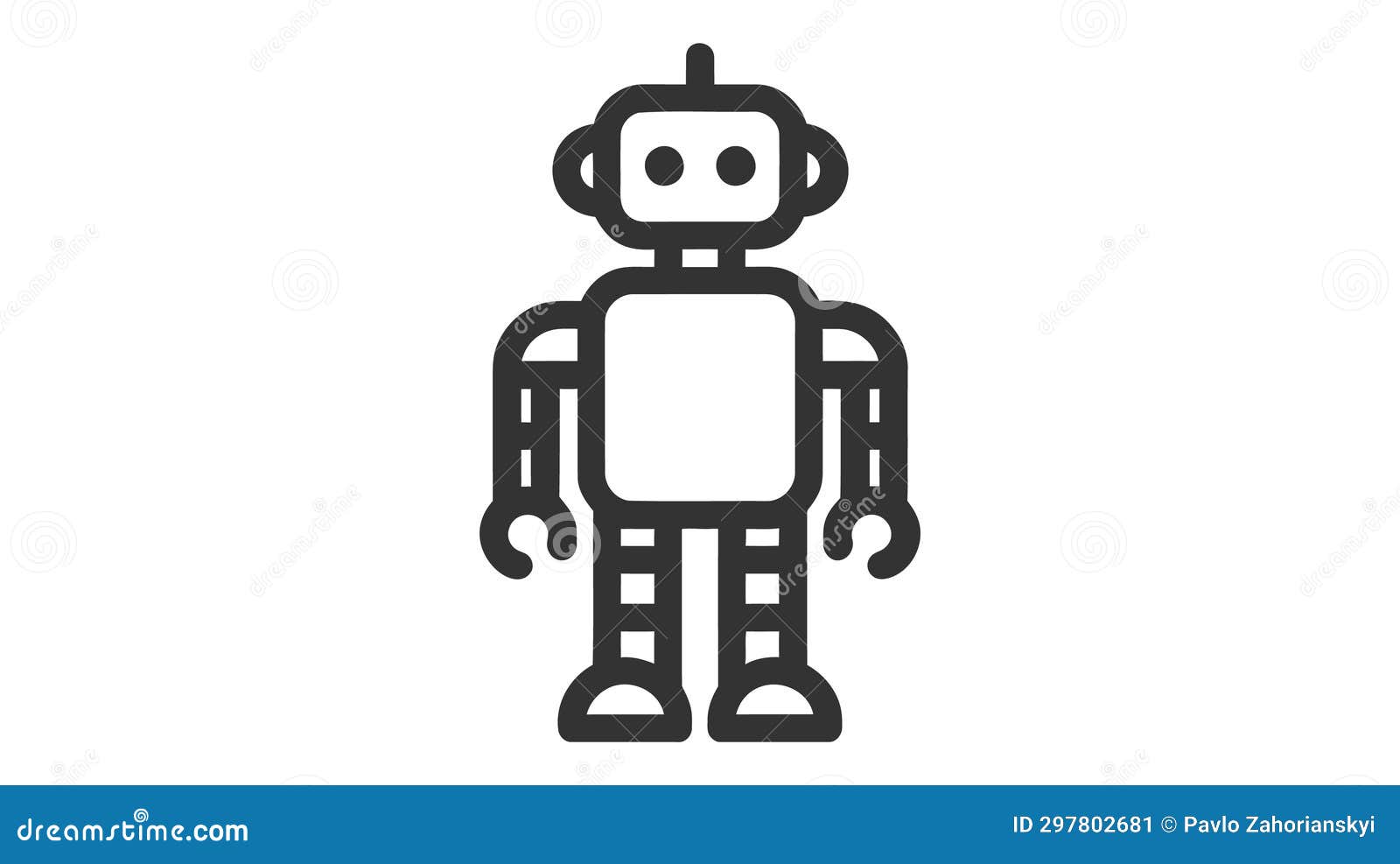 Bot Line Icon. Vector Symbol in Trendy Flat Style on White Background ...