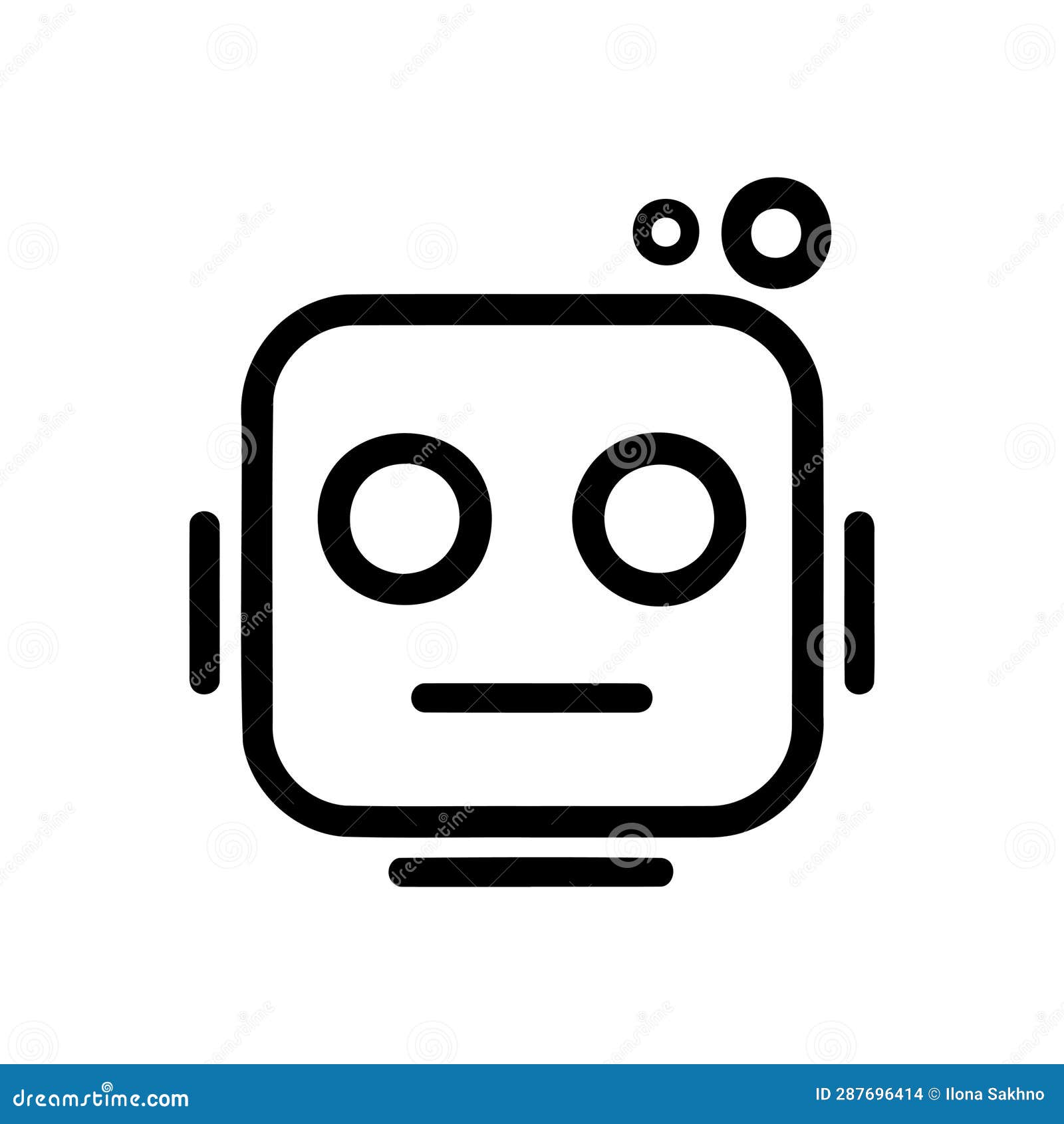 Bot Line Icon. Vector Symbol in Trendy Flat Style on White Background ...