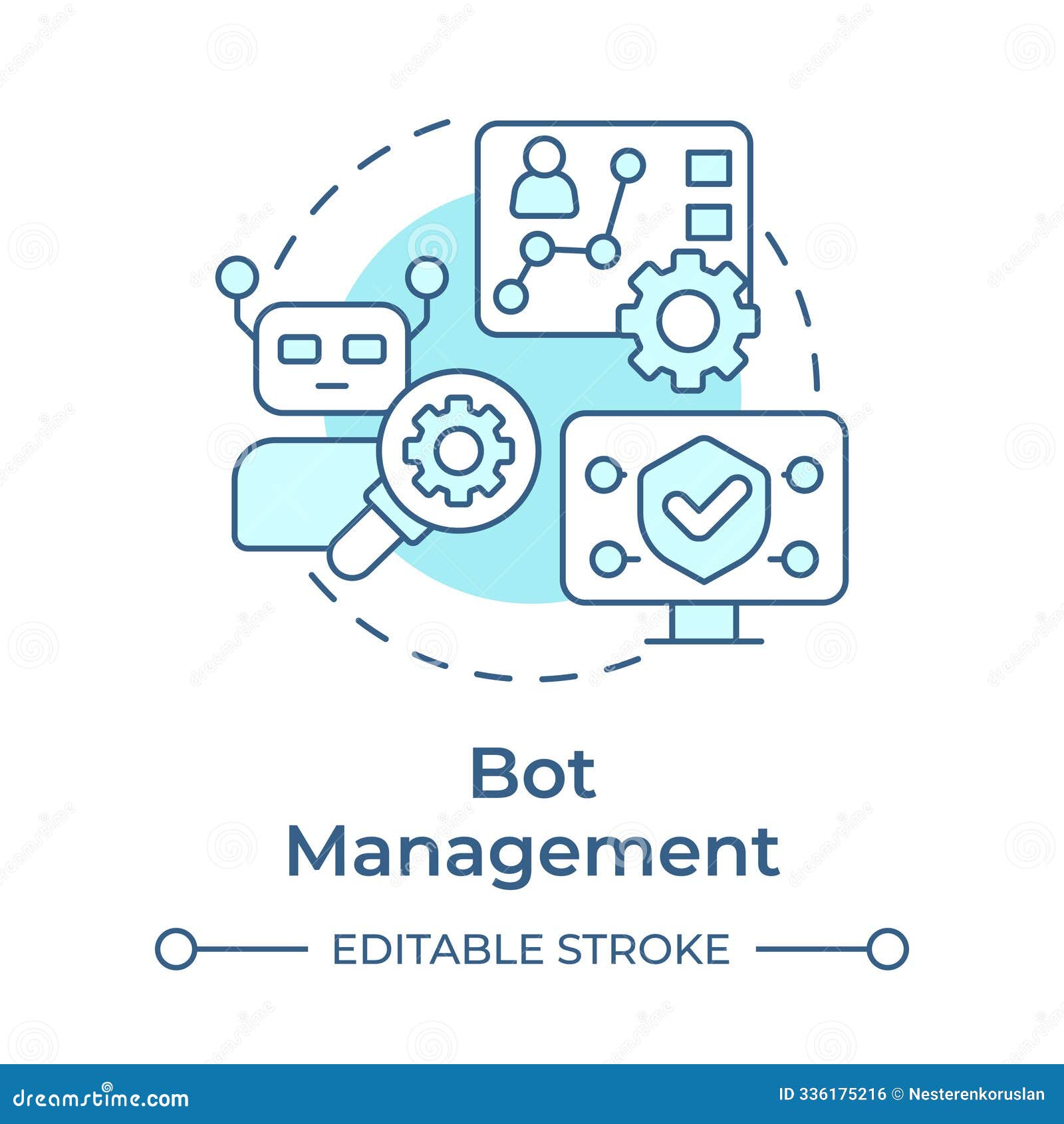 Bot Management Soft Blue Concept Icon Stock Vector - Illustration of ...