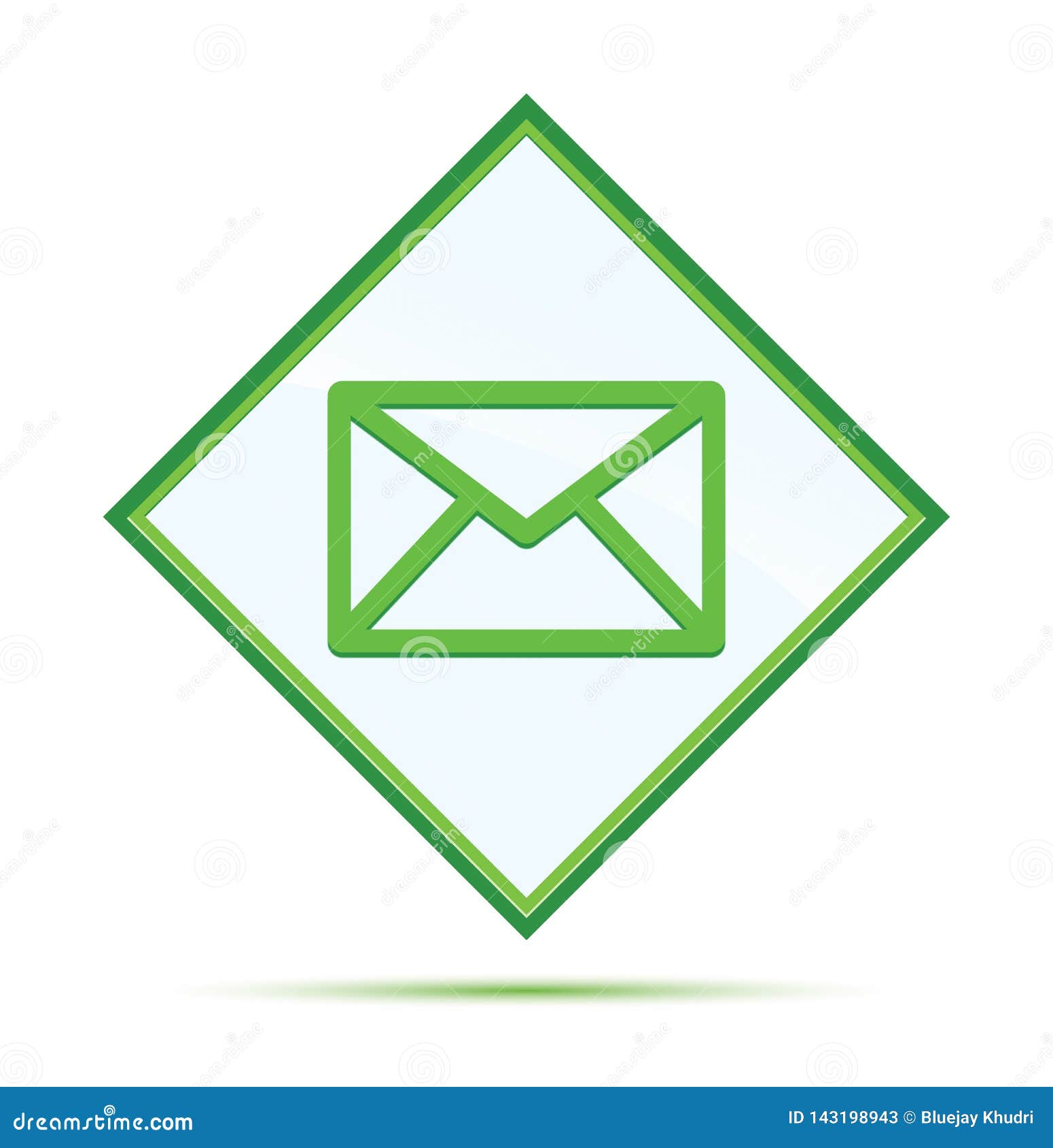 Bot?o Verde Abstrato Moderno Do Diamante Do ?cone Do E-mail Ilustração ...