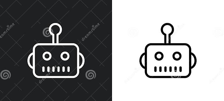 Bot Outline Icon in White and Black Colors. Bot Flat Vector Icon from ...