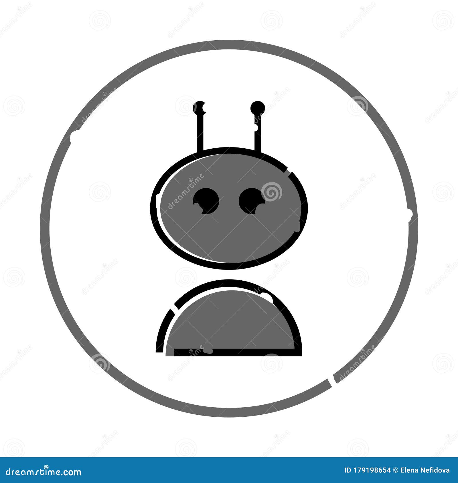 Bot Outline Vector Icon on White Background Stock Vector - Illustration ...