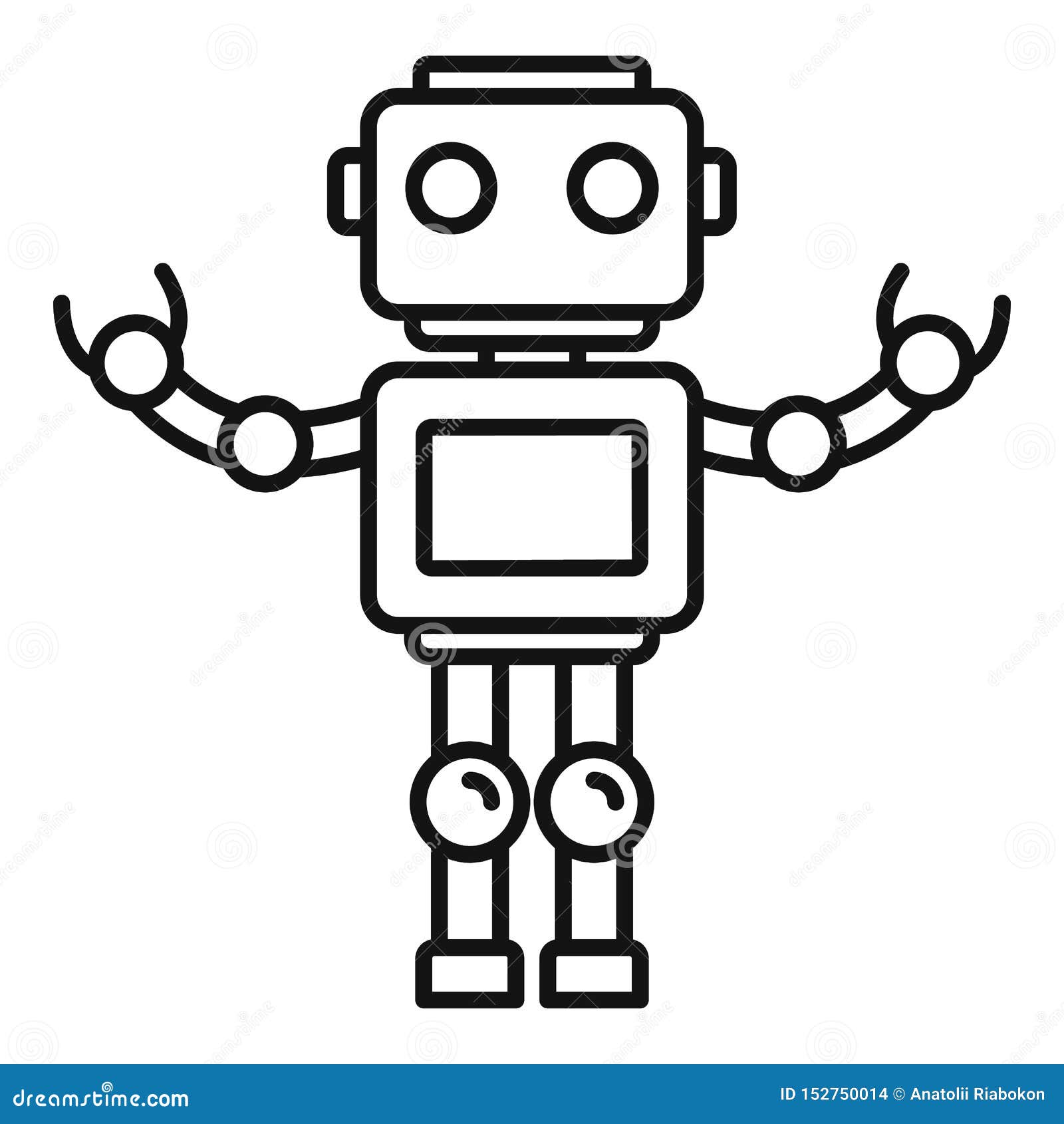 Bot Robot Icon, Outline Style Stock Vector - Illustration of chat ...