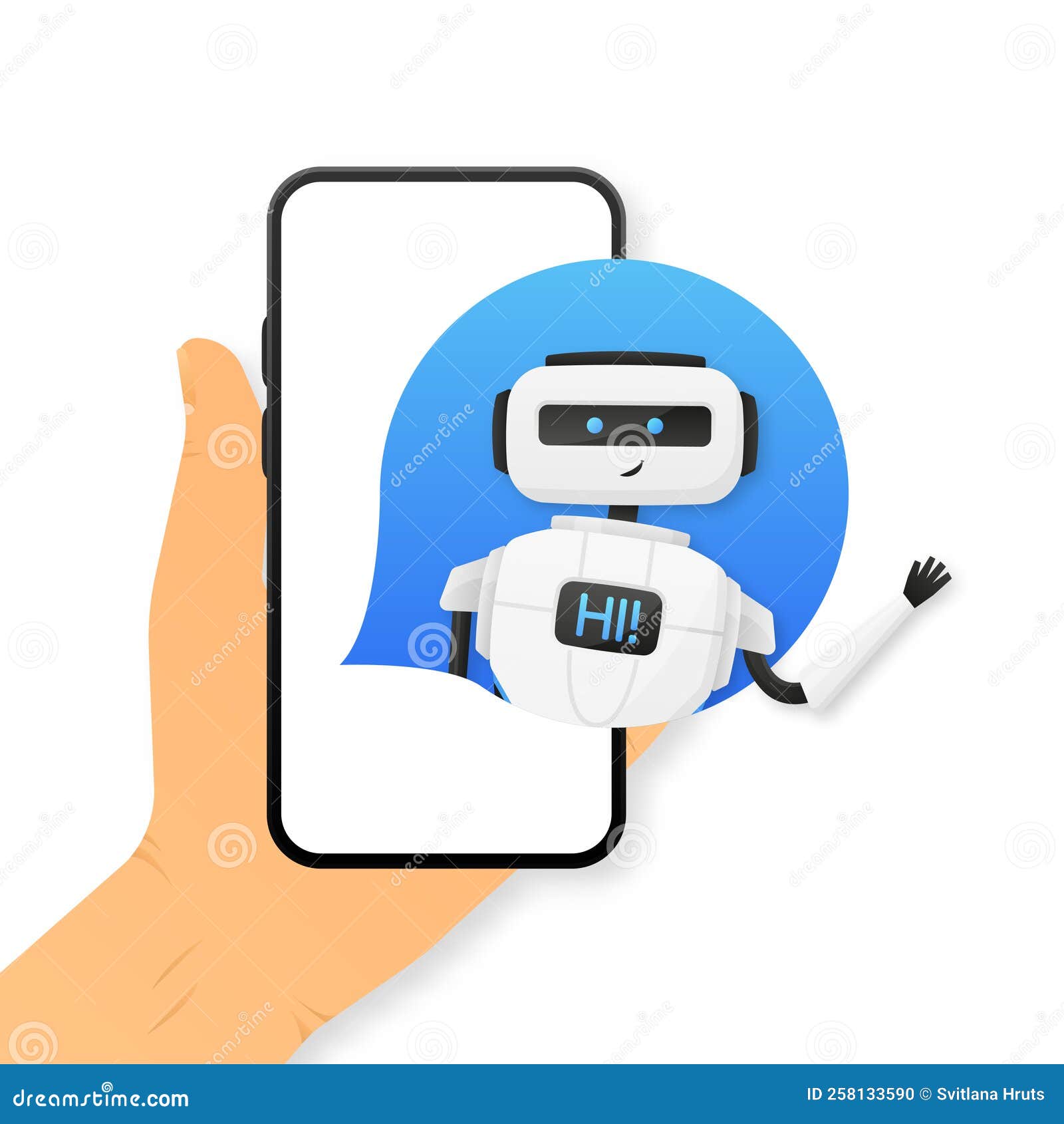 The Bot Says Hello To Users. Welcome To the ChatBot. Online ...