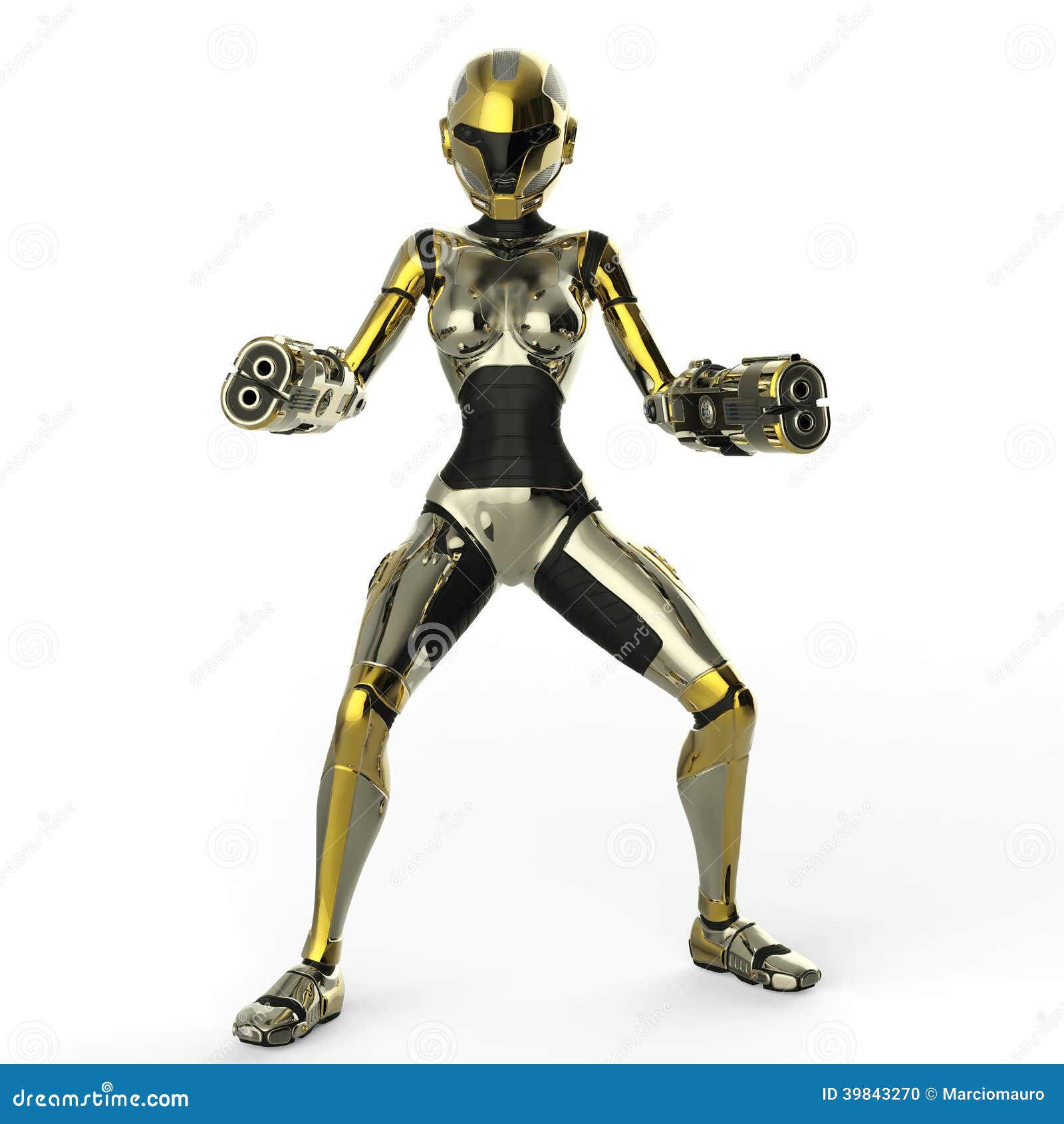 Bot Soldier Ready To Attack Stock Illustration - Illustration of female ...