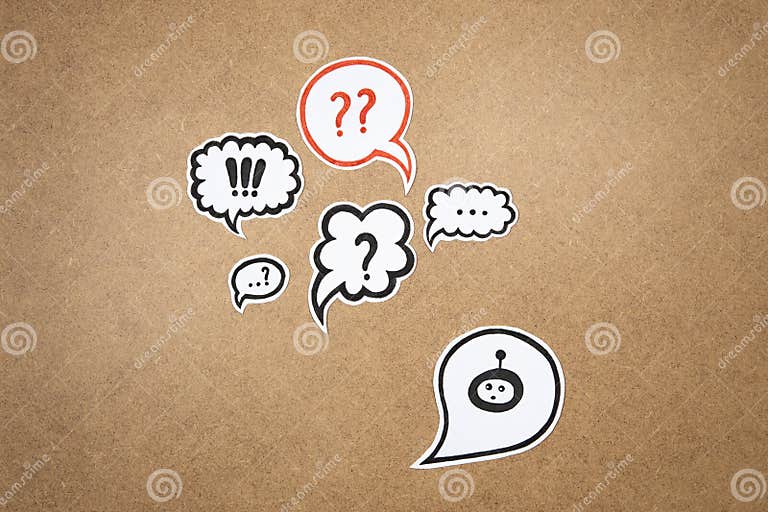Bot with Speech Bubble, Concept of Chatting with Bot. Asking Question ...
