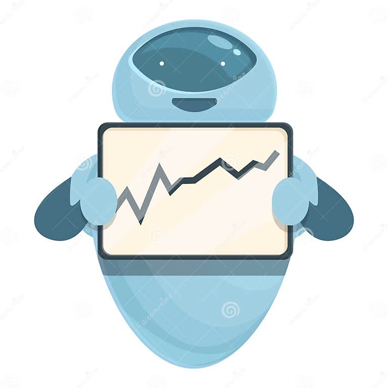 Bot Trade Graph Icon Cartoon Vector. Worker Study Stock Vector ...