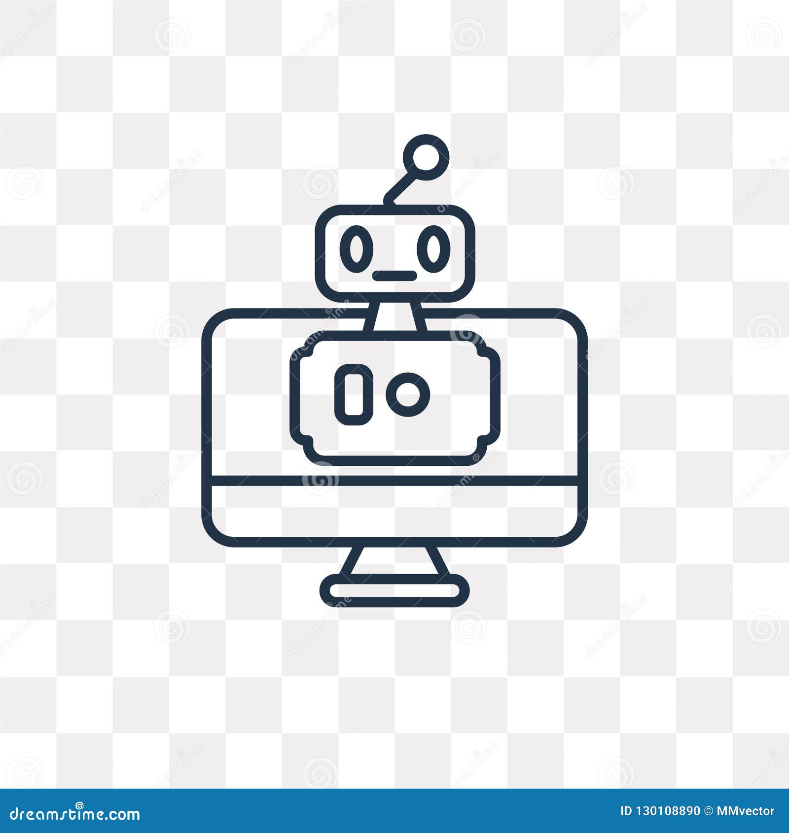 Bot Vector Icon Isolated on Transparent Background, Linear Bot T Stock ...
