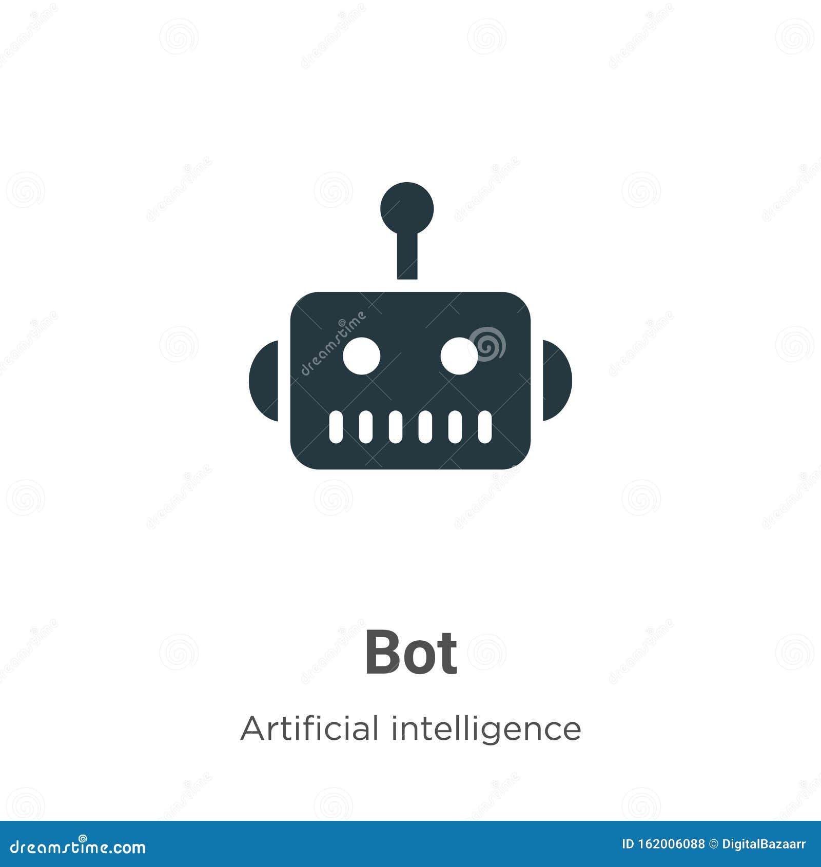 Bot Vector Icon on White Background. Flat Vector Bot Icon Symbol Sign ...