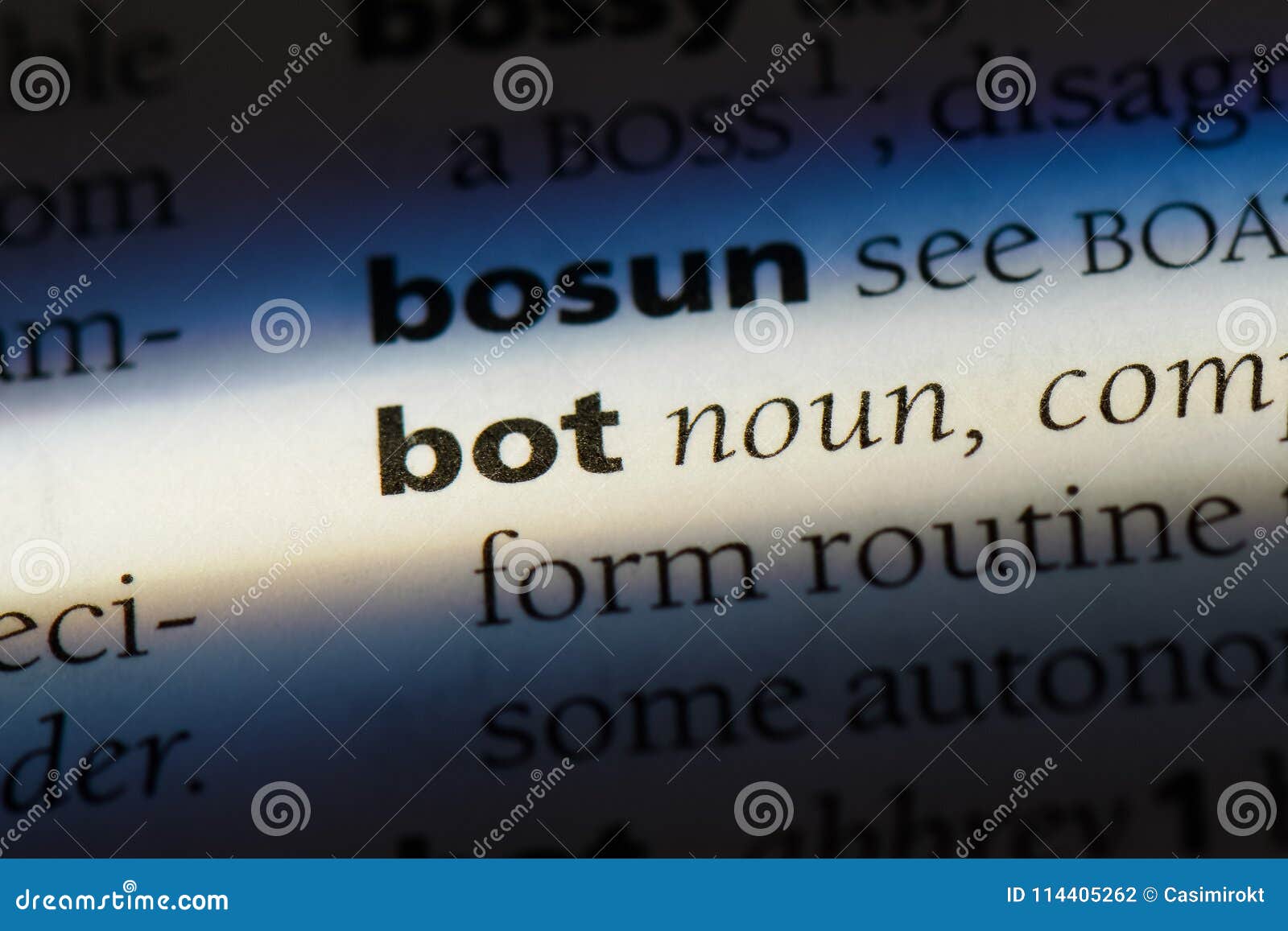 Bot stock photo. Image of word, macro, closeup, text - 114405262