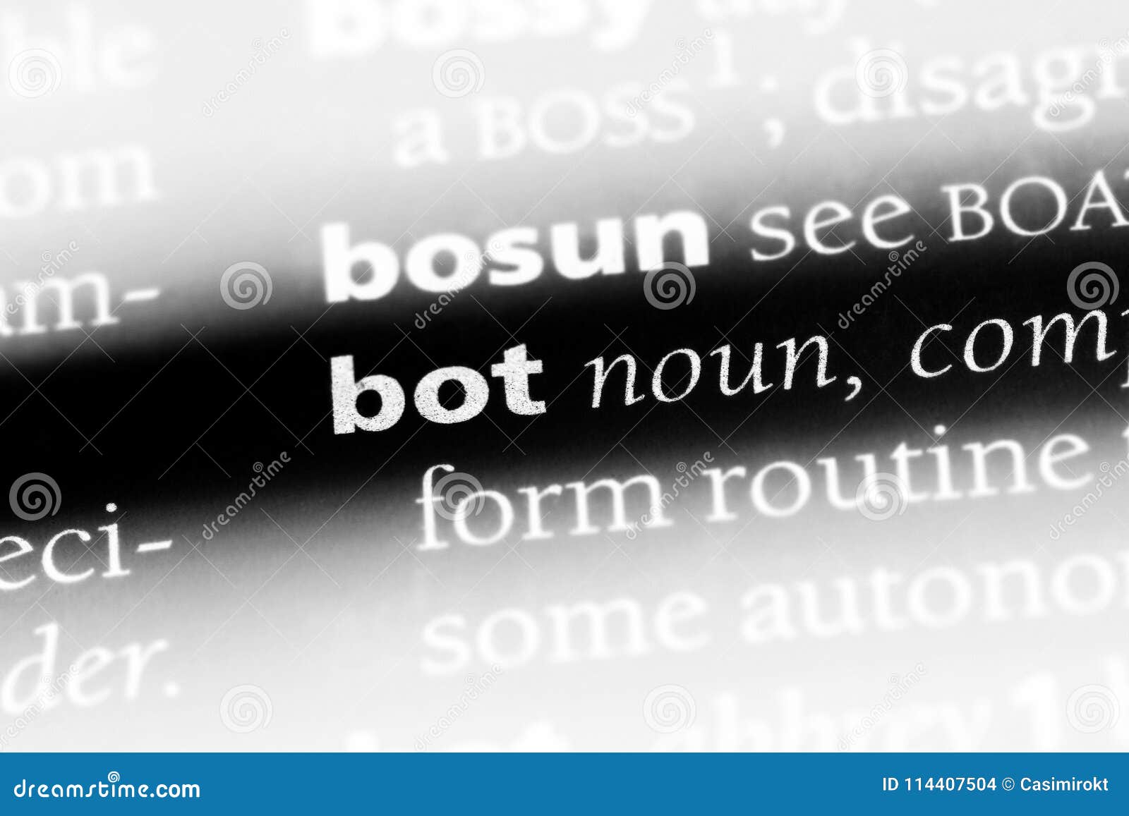 Bot stock photo. Image of closeup, writing, book, definition - 114407504