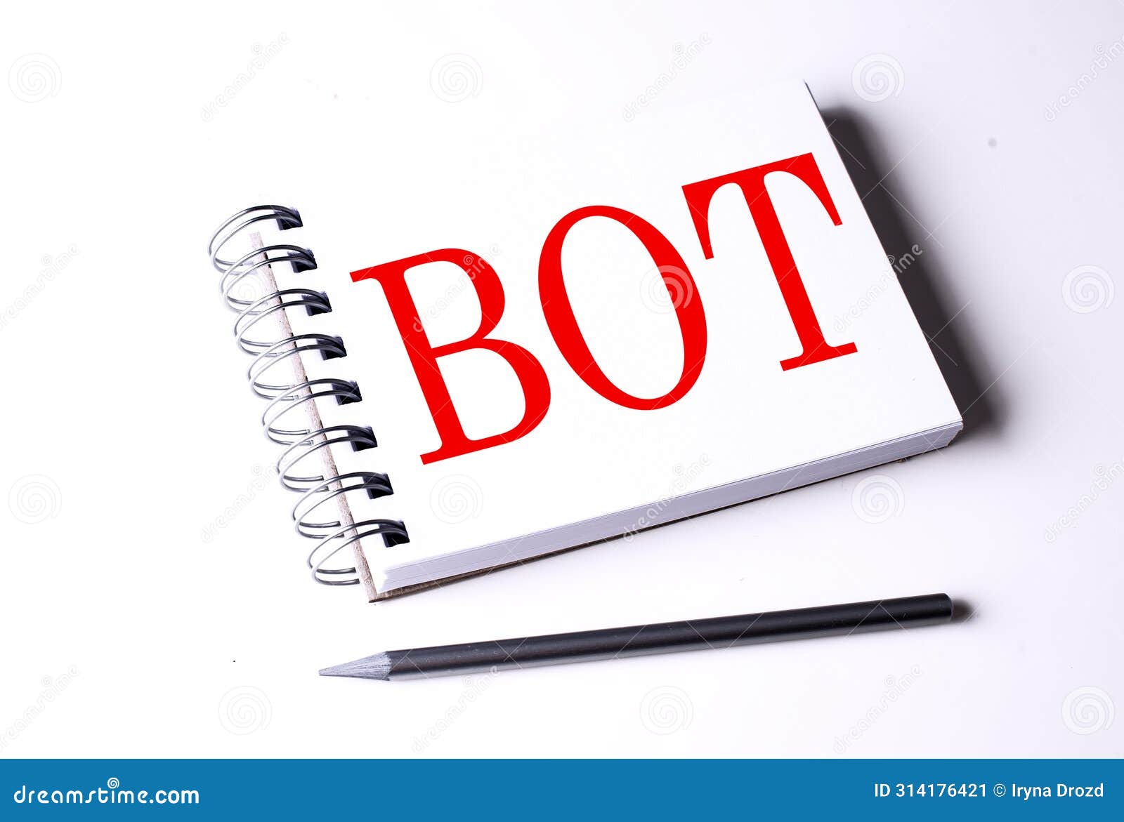 BOT Word on Notebook on White Background Stock Image - Image of ...