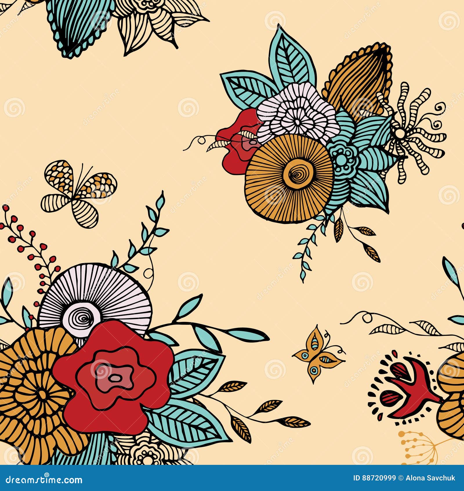 Botanic texture stock vector. Illustration of colorful - 88720999