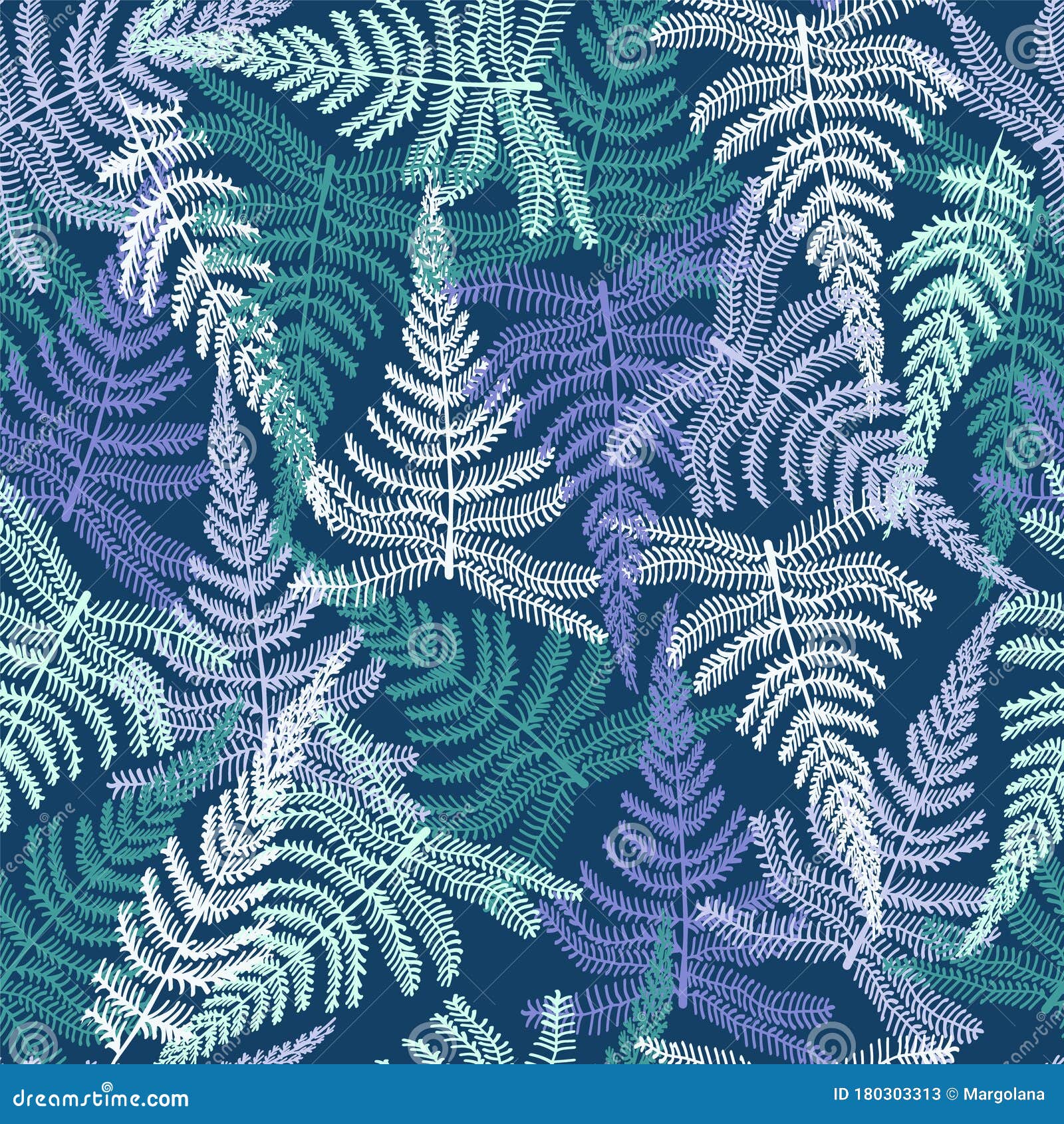 Botanical Abstract Seamless Fabric Pattern with Ferns Leaves Stock ... Botanical Abstract Seamless Fabric Pattern with Ferns Leaves Stock ...