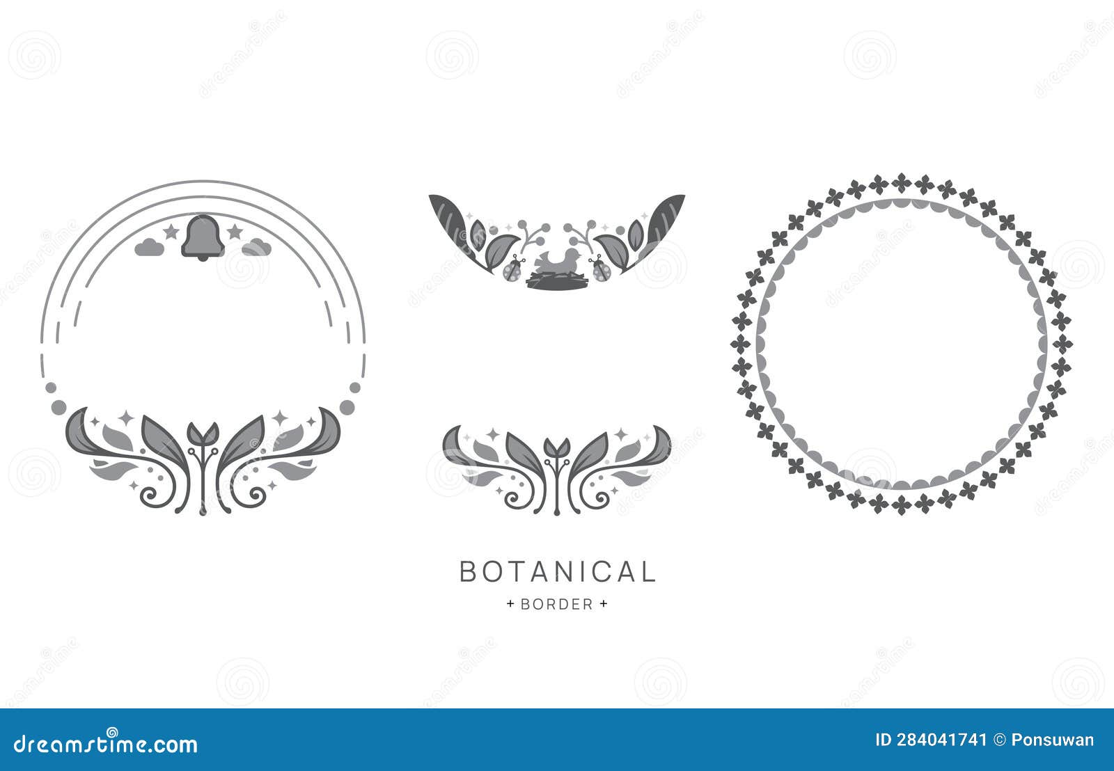 Botanical Border Frame Vector Illustration Stock Vector - Illustration ...