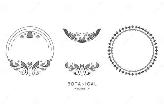 Botanical Border Frame Vector Illustration Stock Vector - Illustration ...