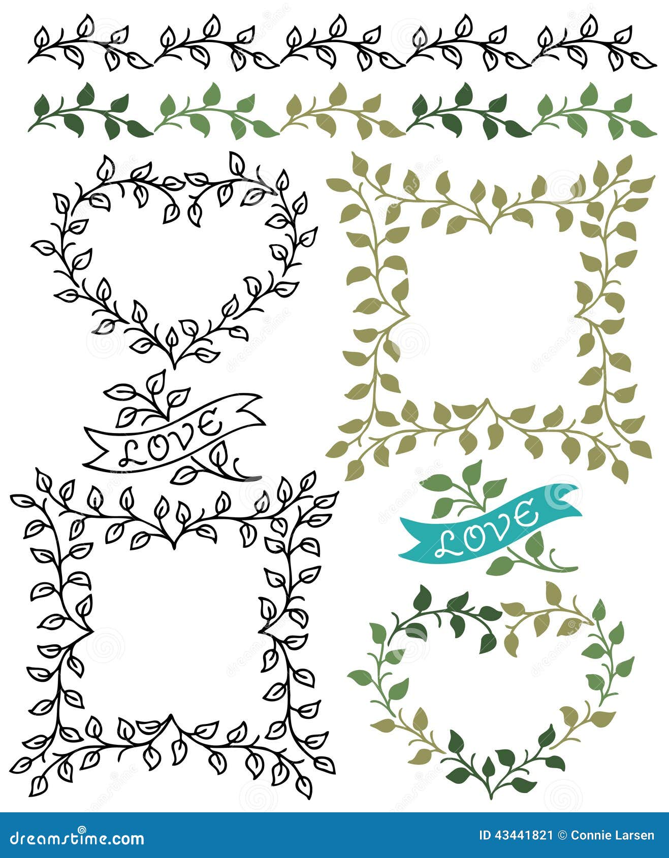 Botanical Borders and Frames/eps Stock Vector - Illustration of icons ...